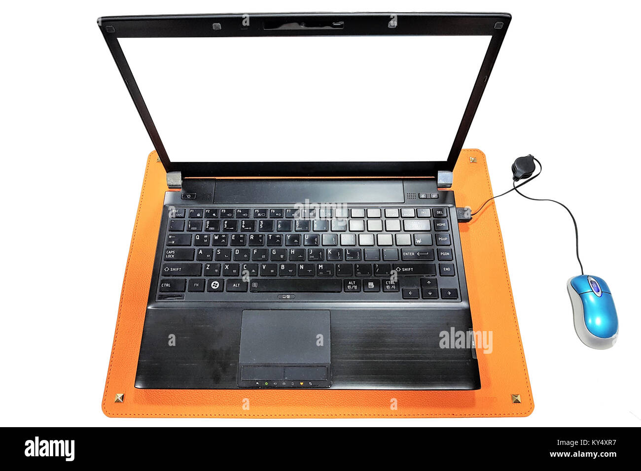 Laptop computer isolated on white background Stock Photo - Alamy