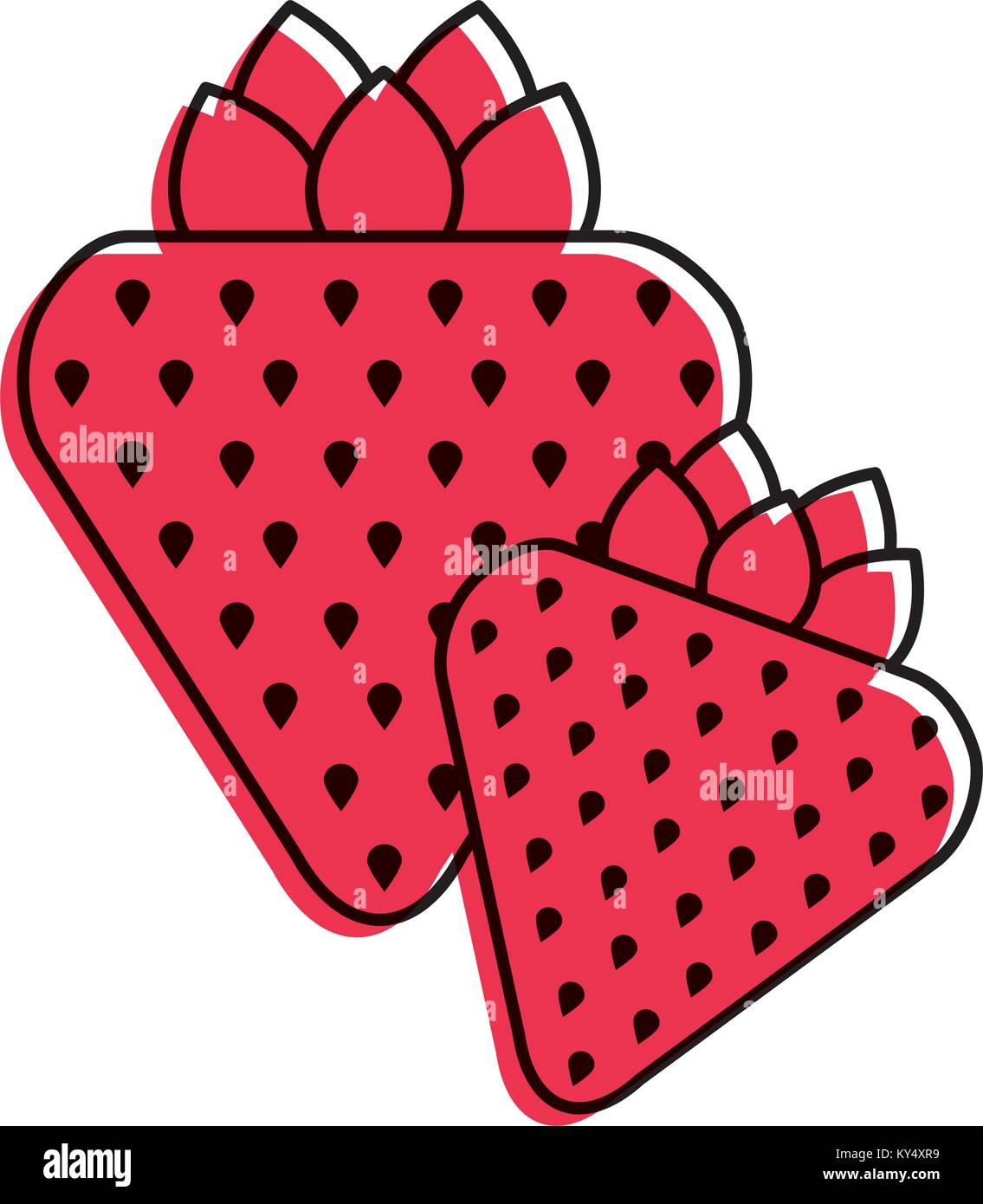 two strawberry fruit healthy food diet Stock Vector Image & Art - Alamy