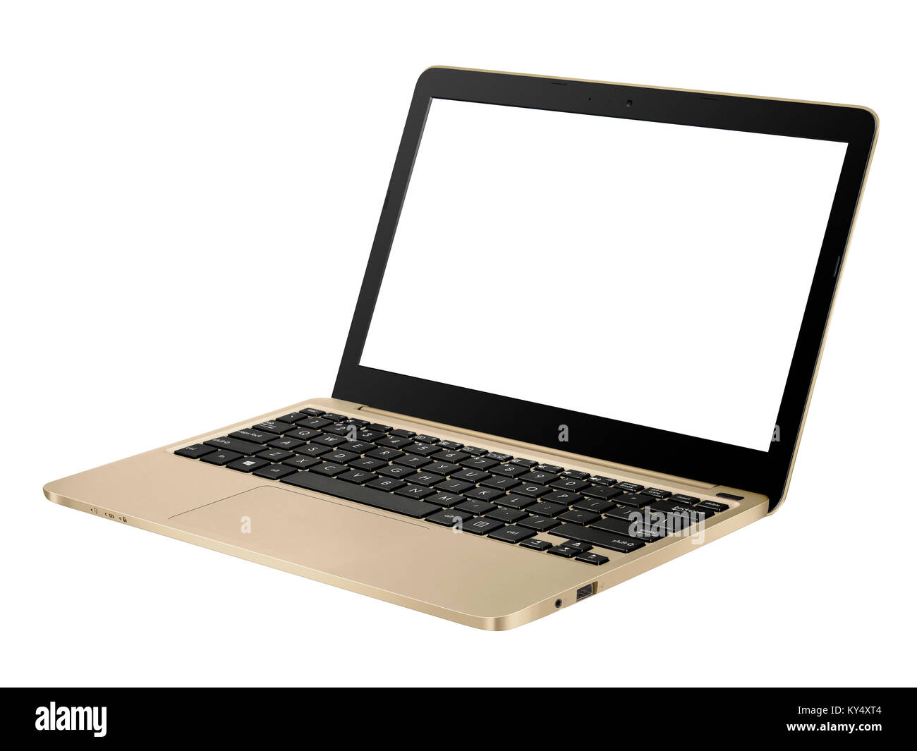 Laptop computer isolated on white background Stock Photo - Alamy