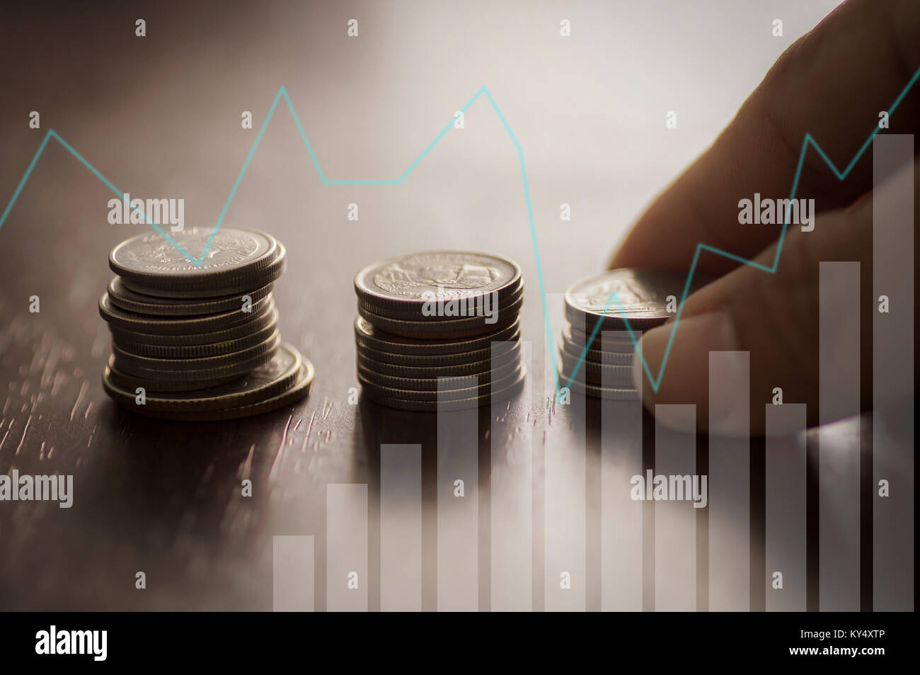 Hand put money on stacked of coins, concept for background.concept in ...