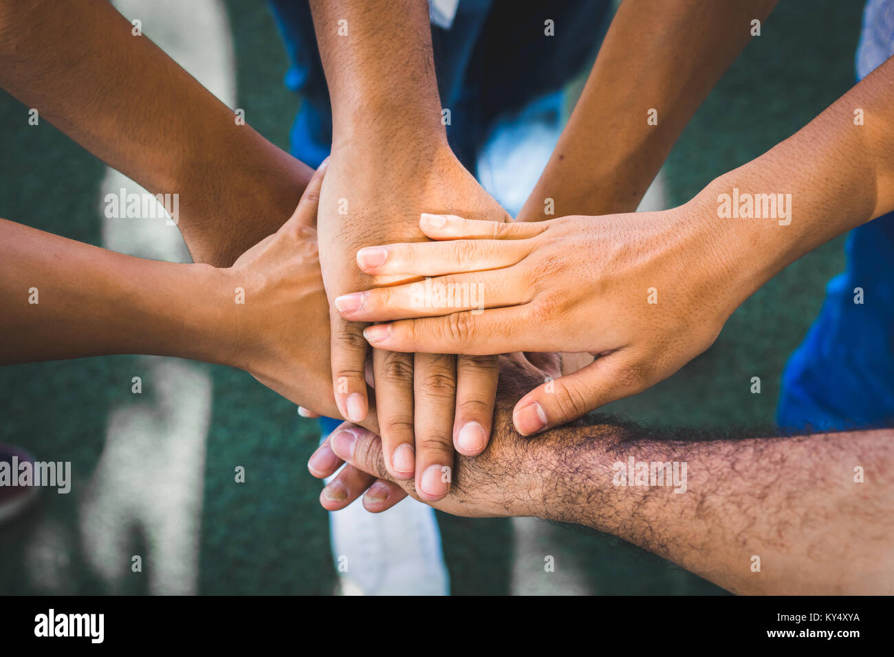 Businessman and working person coordinate hands. Concept Teamwork in ...