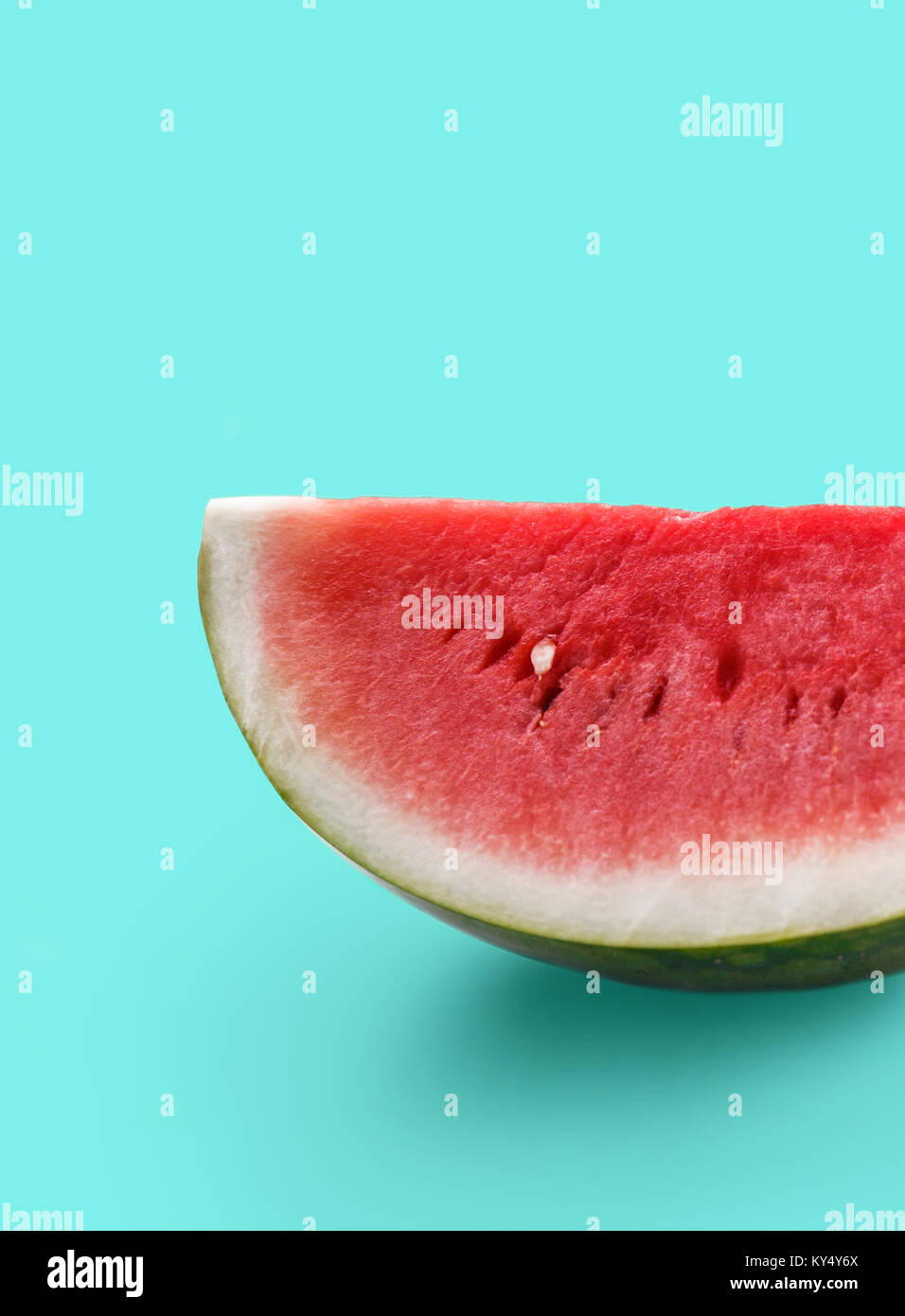 close up portrait of fresh watermelon on pastel green background Stock ...
