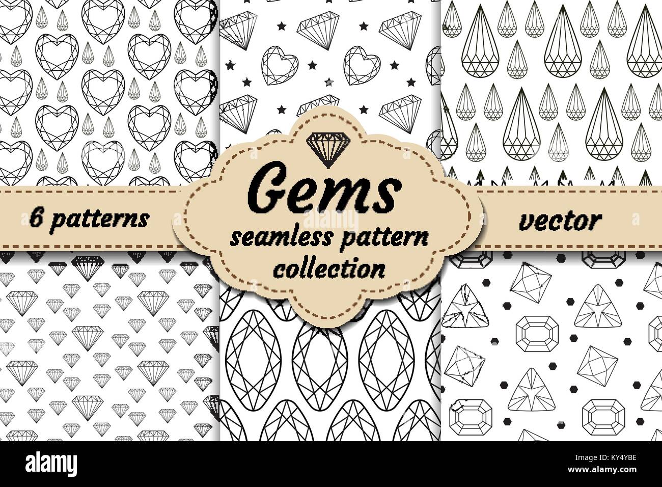 Gemstone line art Stock Vector Images - Alamy