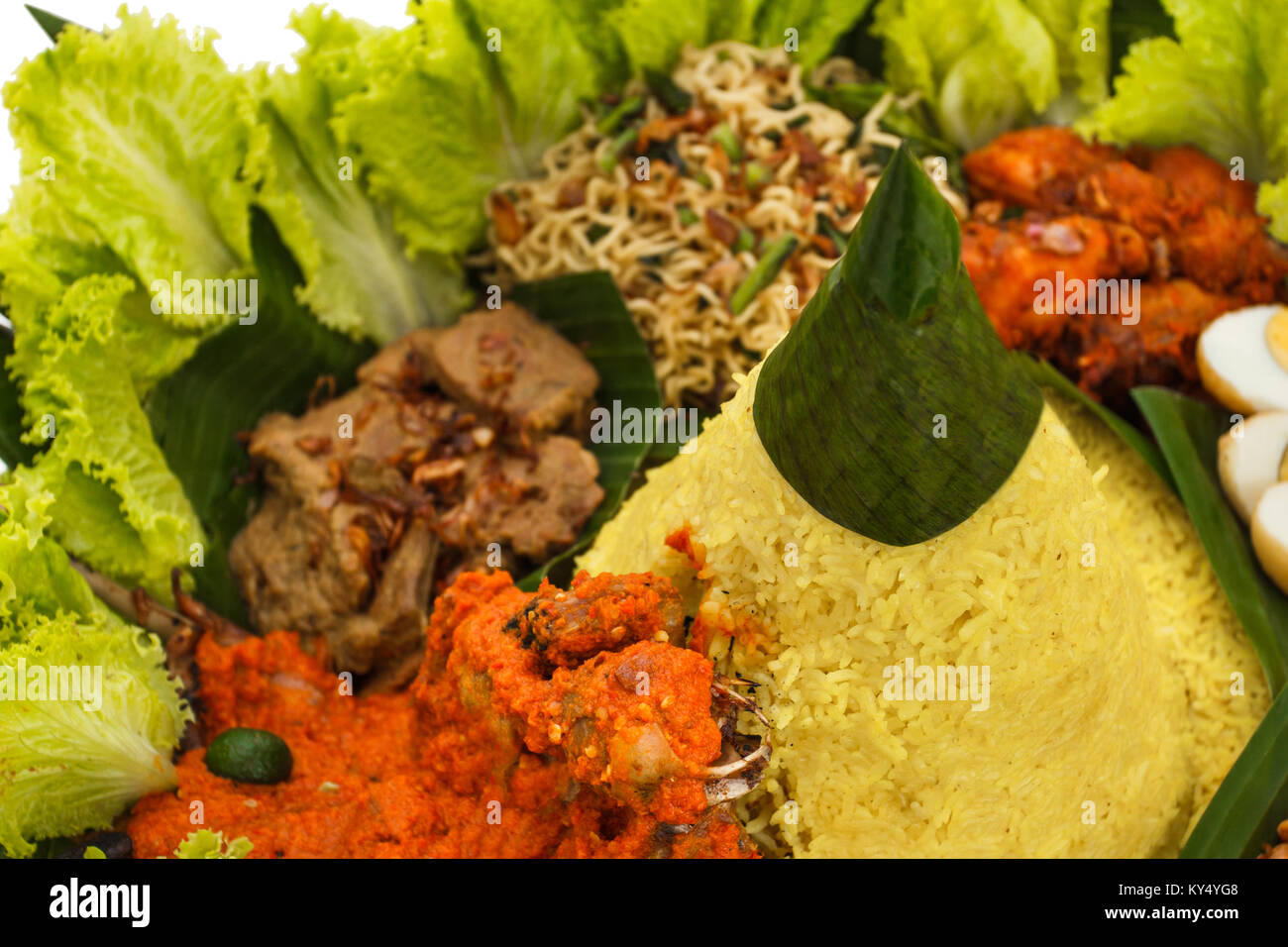 portrait of indonesian cuisine nasi tumpeng for celebration Stock Photo ...