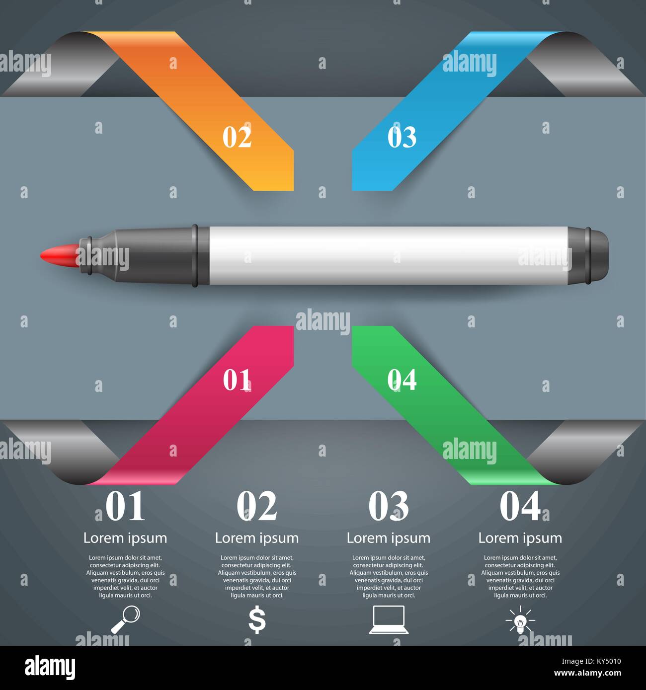 Abstract marker drawing 3d infographics Stock Vector Image & Art - Alamy