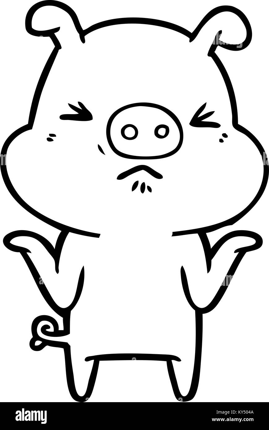 cartoon angry pig Stock Vector Image & Art - Alamy