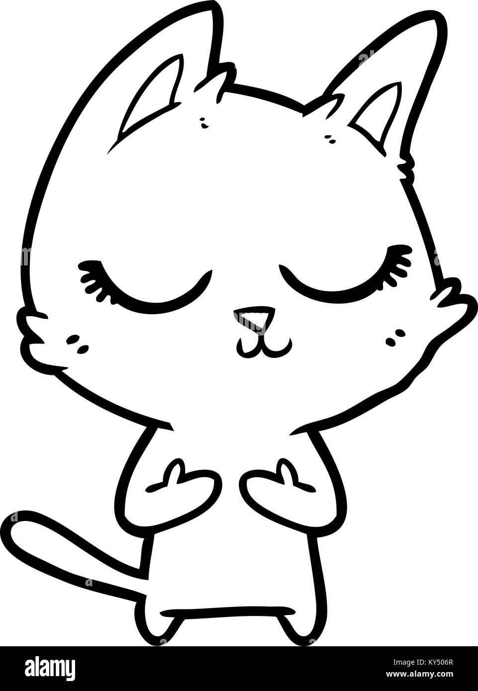calm cartoon cat Stock Vector Image & Art - Alamy