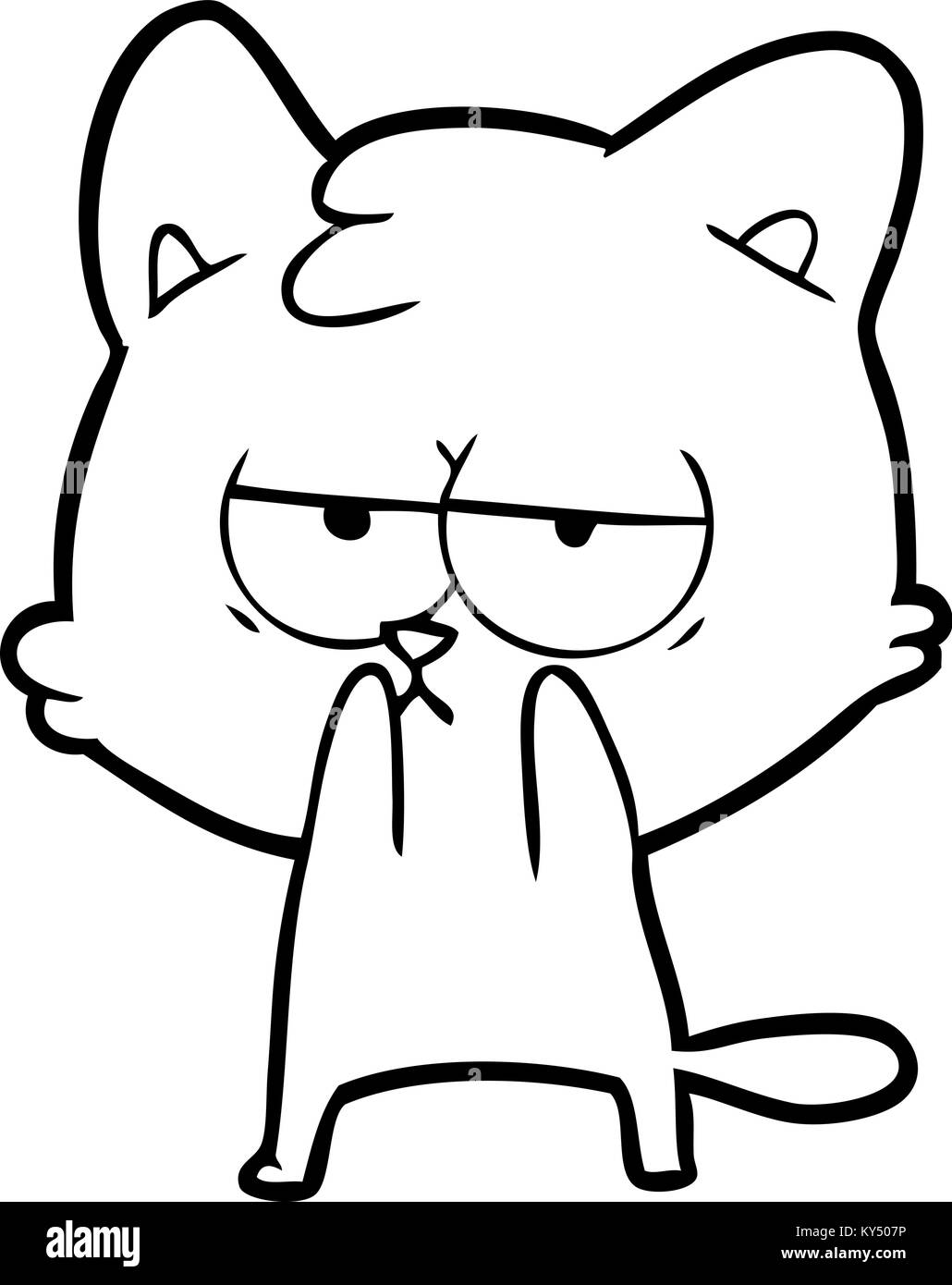 bored cartoon cat Stock Vector Image & Art - Alamy