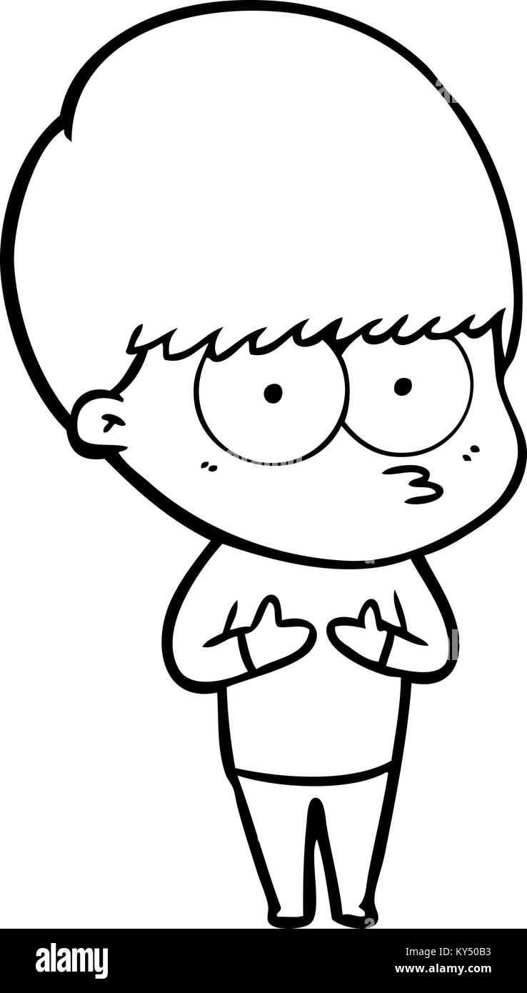 nervous cartoon boy Stock Vector Image & Art - Alamy