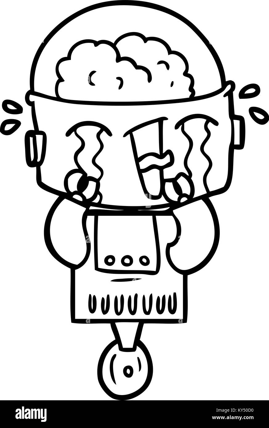 cartoon crying robot Stock Vector Image & Art - Alamy