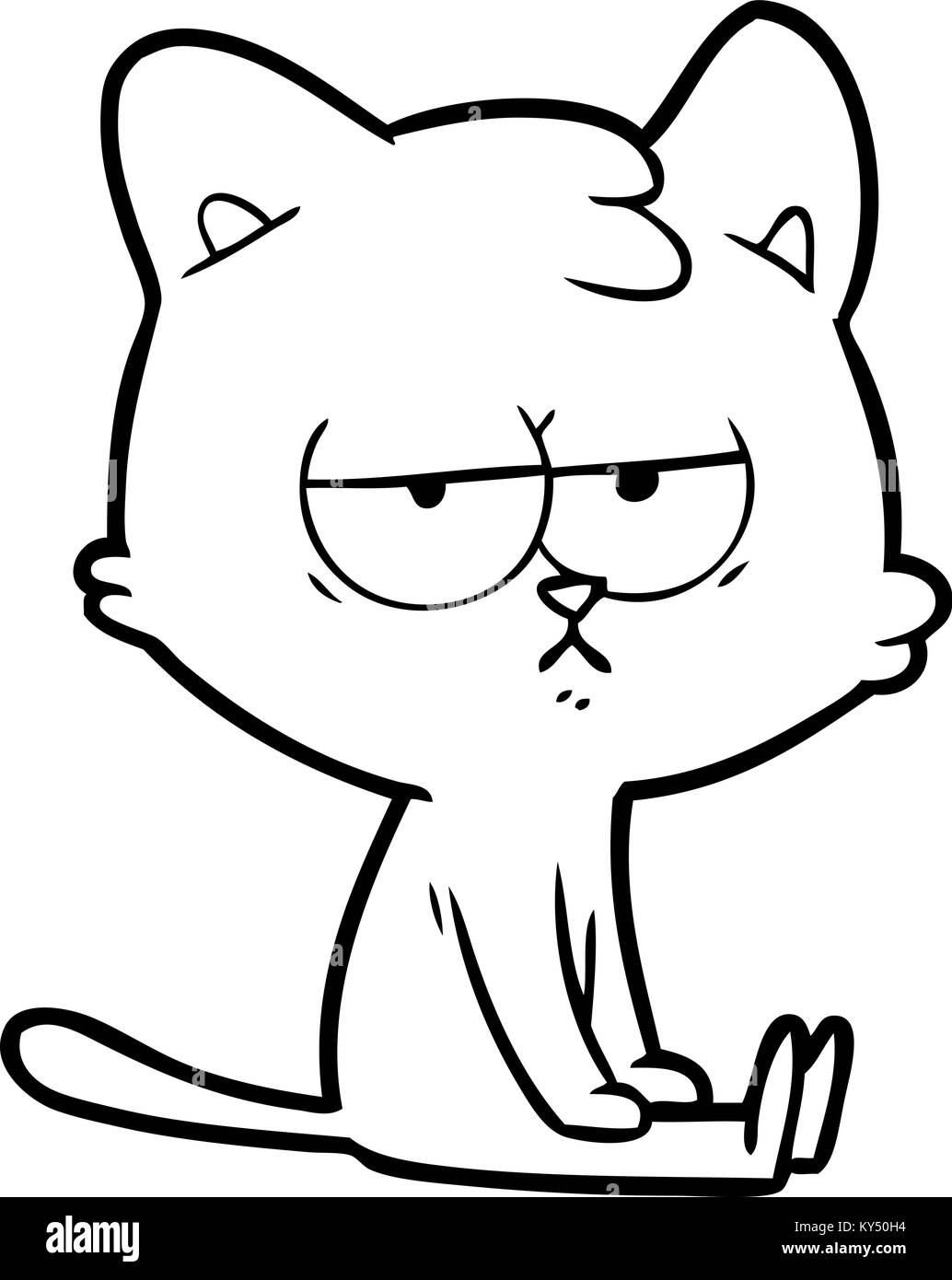 bored cartoon cat Stock Vector Image & Art - Alamy