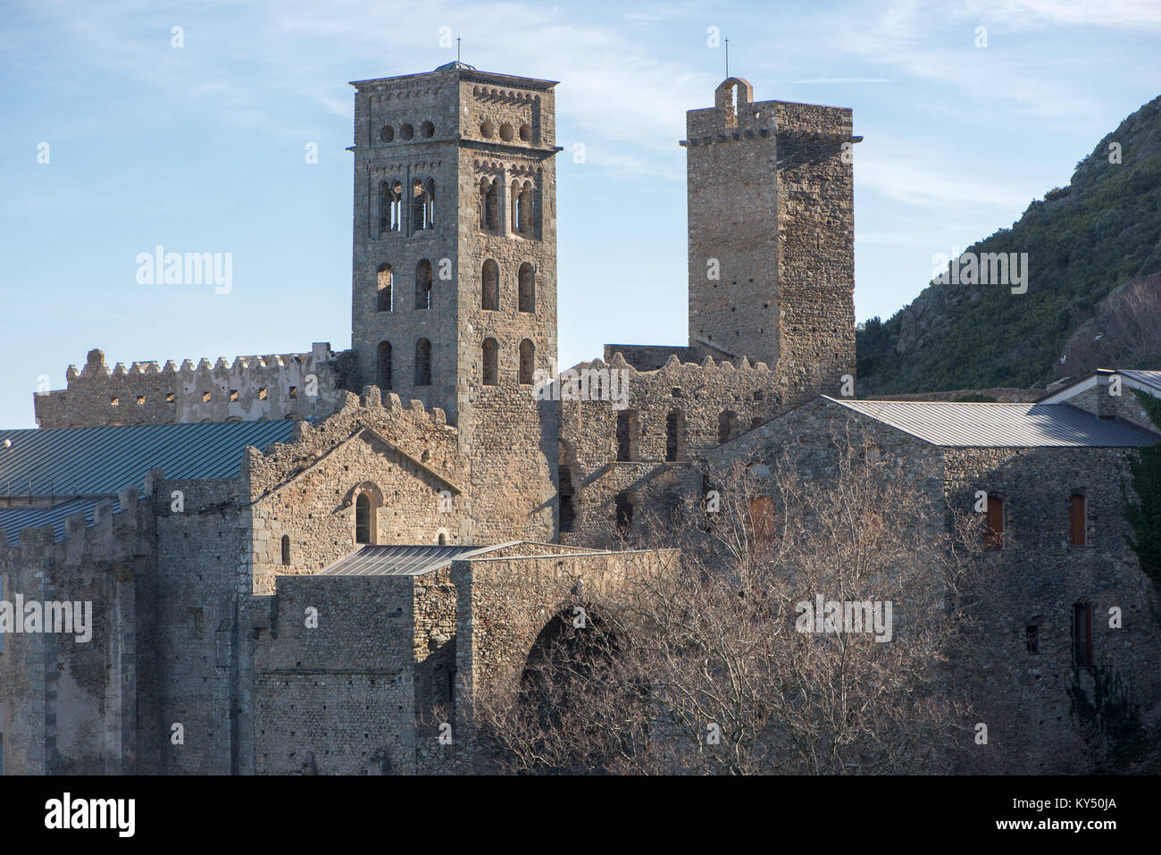 Rhodes Monastery in the port of the jungle, Girona Stock Photo - Alamy
