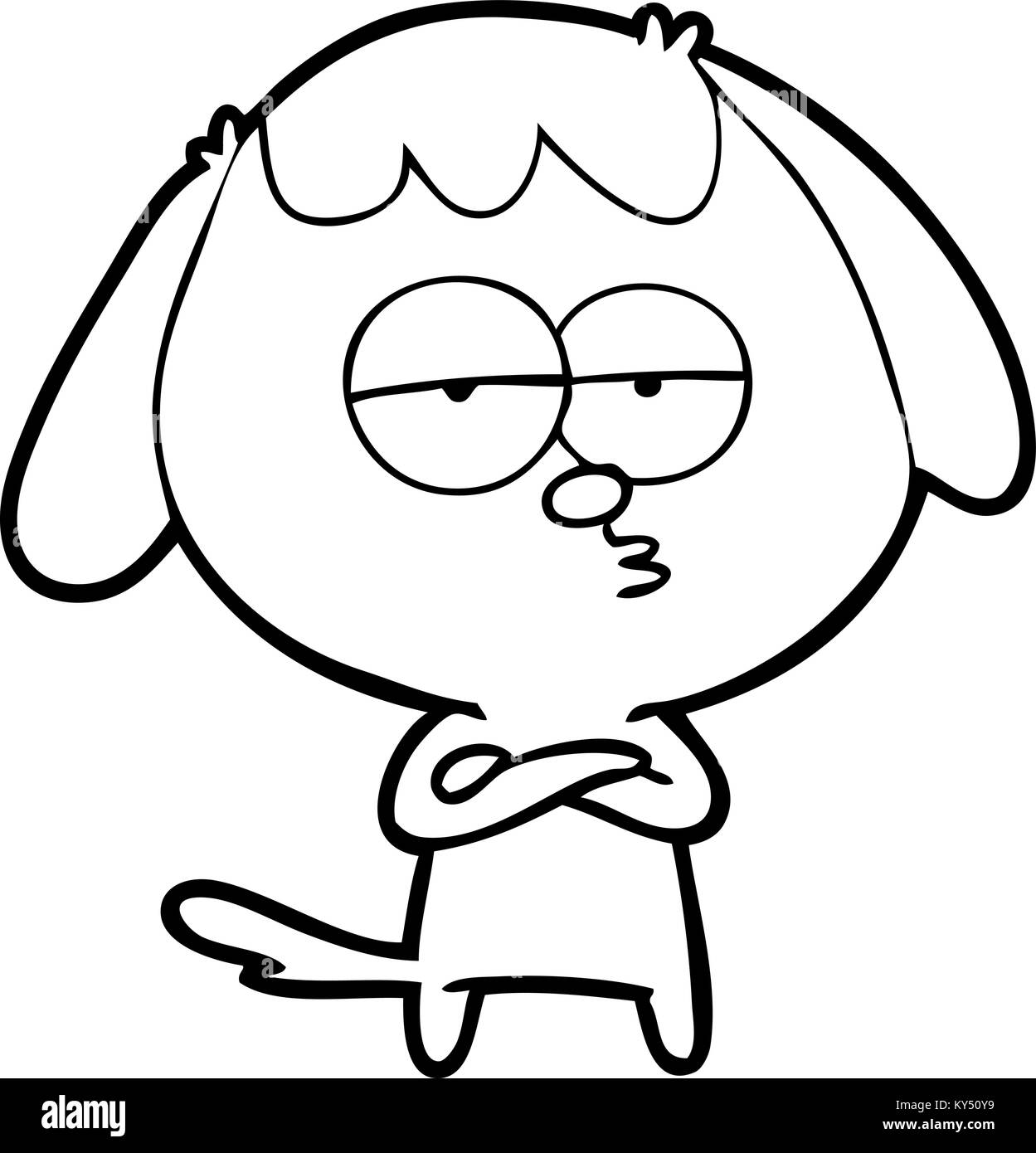 cartoon bored dog Stock Vector Image & Art - Alamy