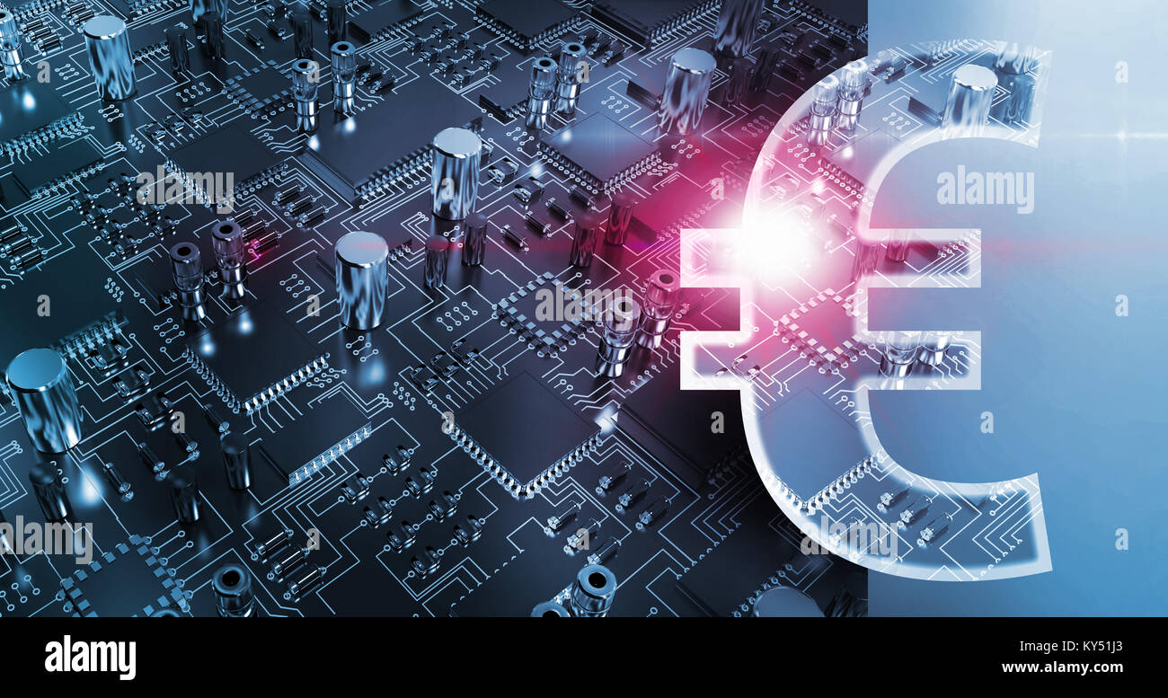 Composite image of symbol of euro sign currency Stock Photo - Alamy