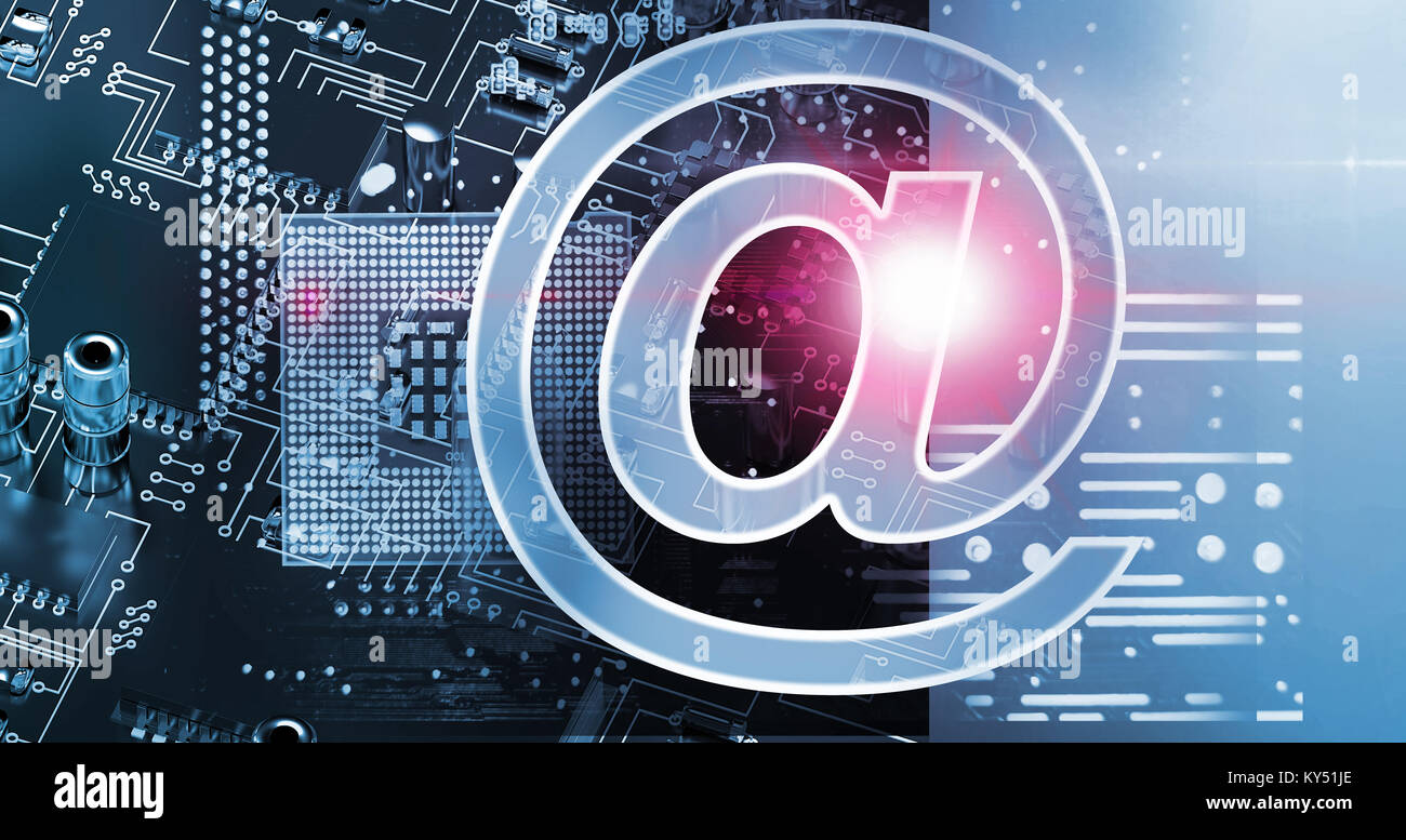 Composite image of at e-mail symbol Stock Photo - Alamy