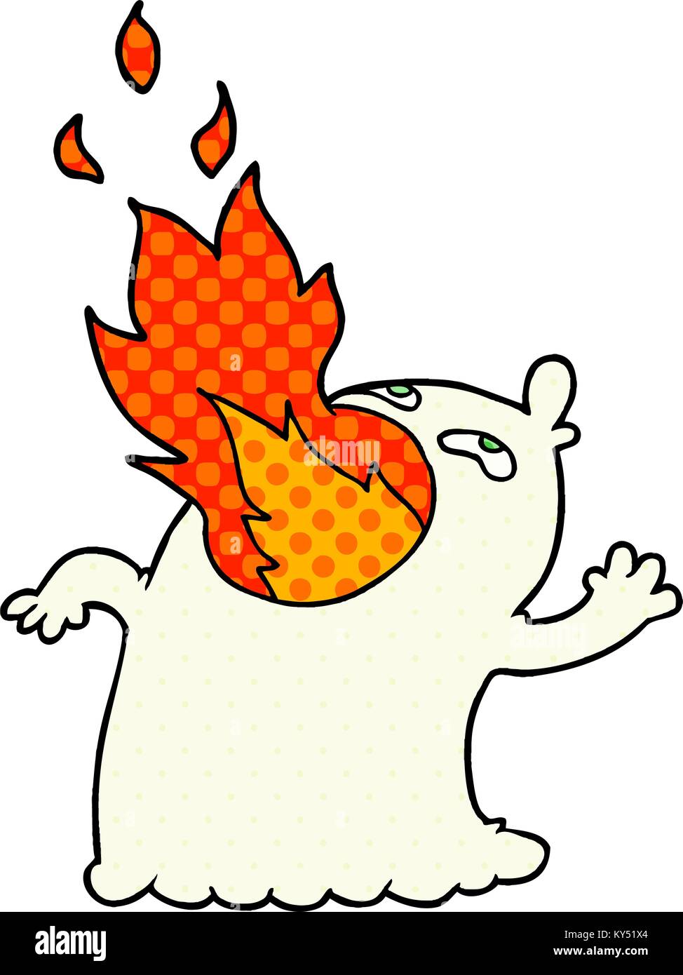 cartoon fire breathing ghost Stock Vector Image & Art - Alamy