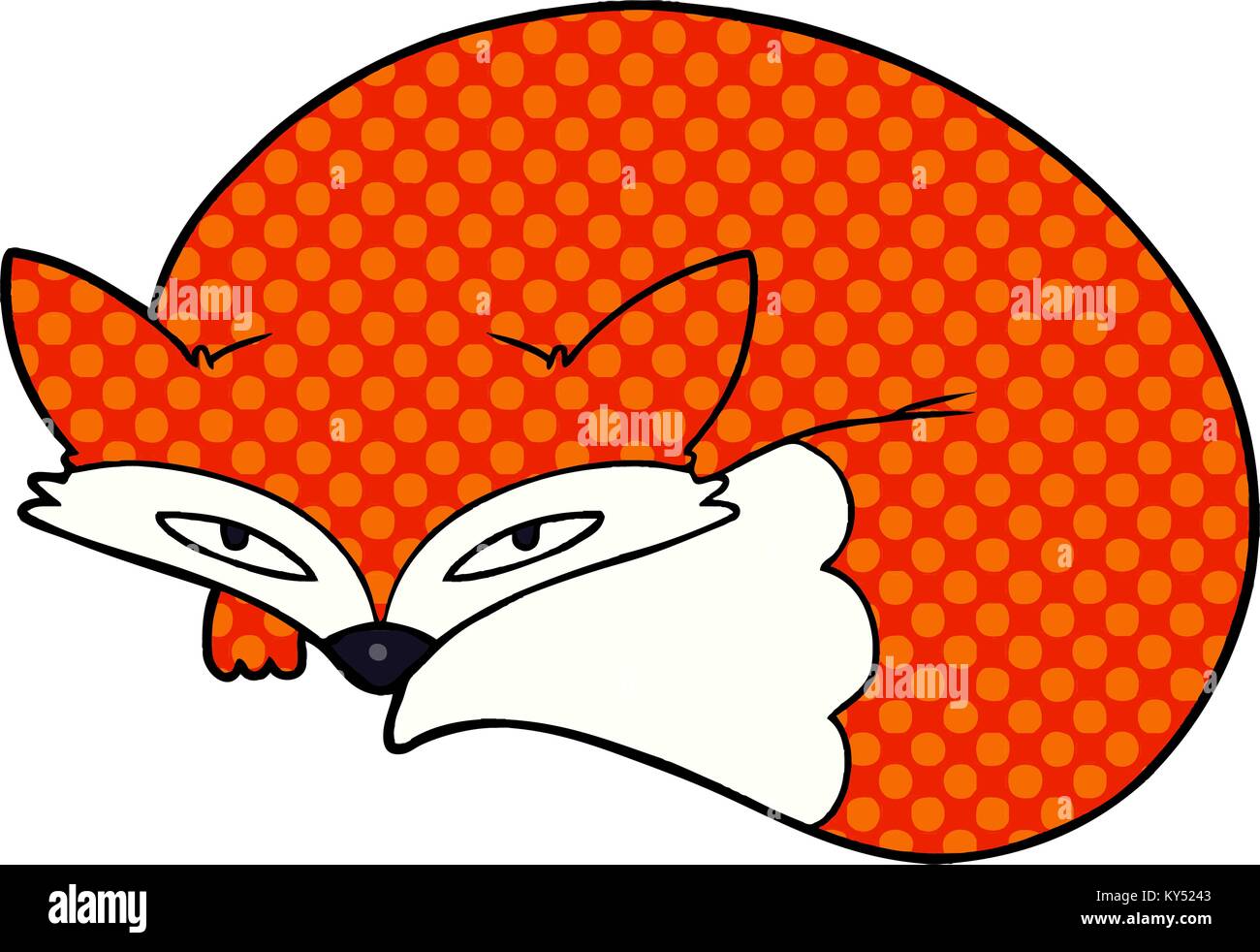 cartoon curled up fox Stock Vector Image & Art - Alamy
