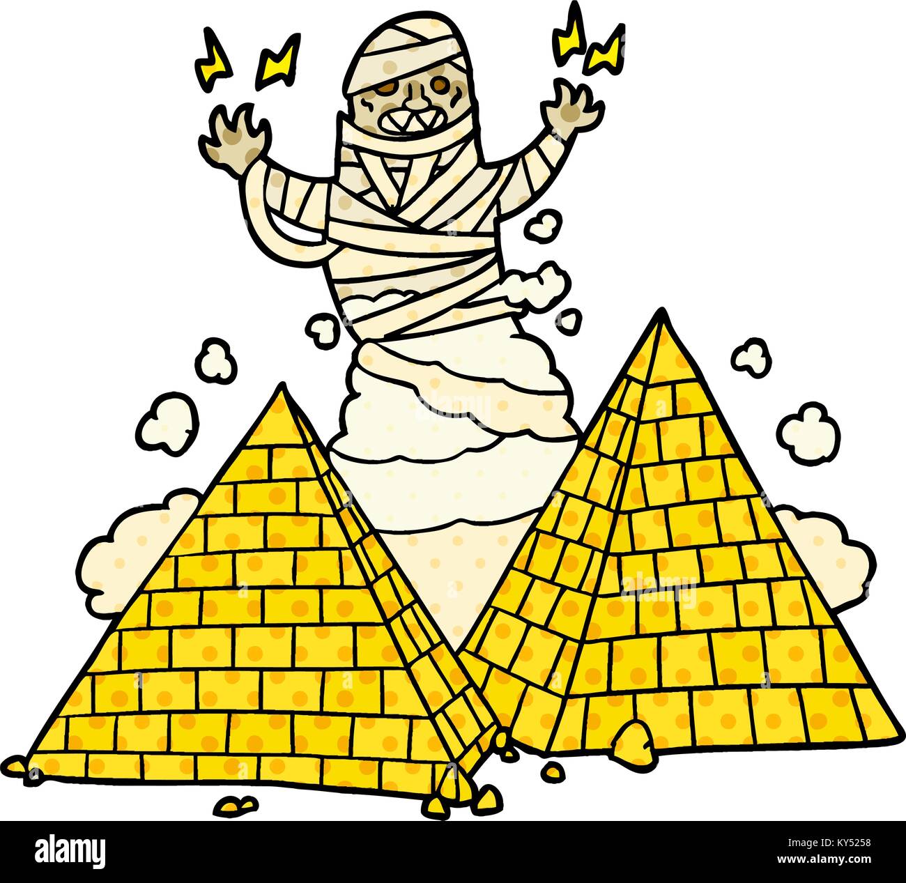 cartoon mummy and pyramids Stock Vector Image & Art - Alamy