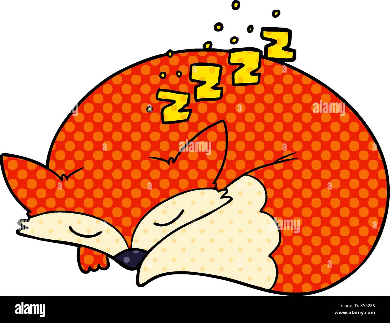 Sleepy fox Stock Vector Images - Alamy