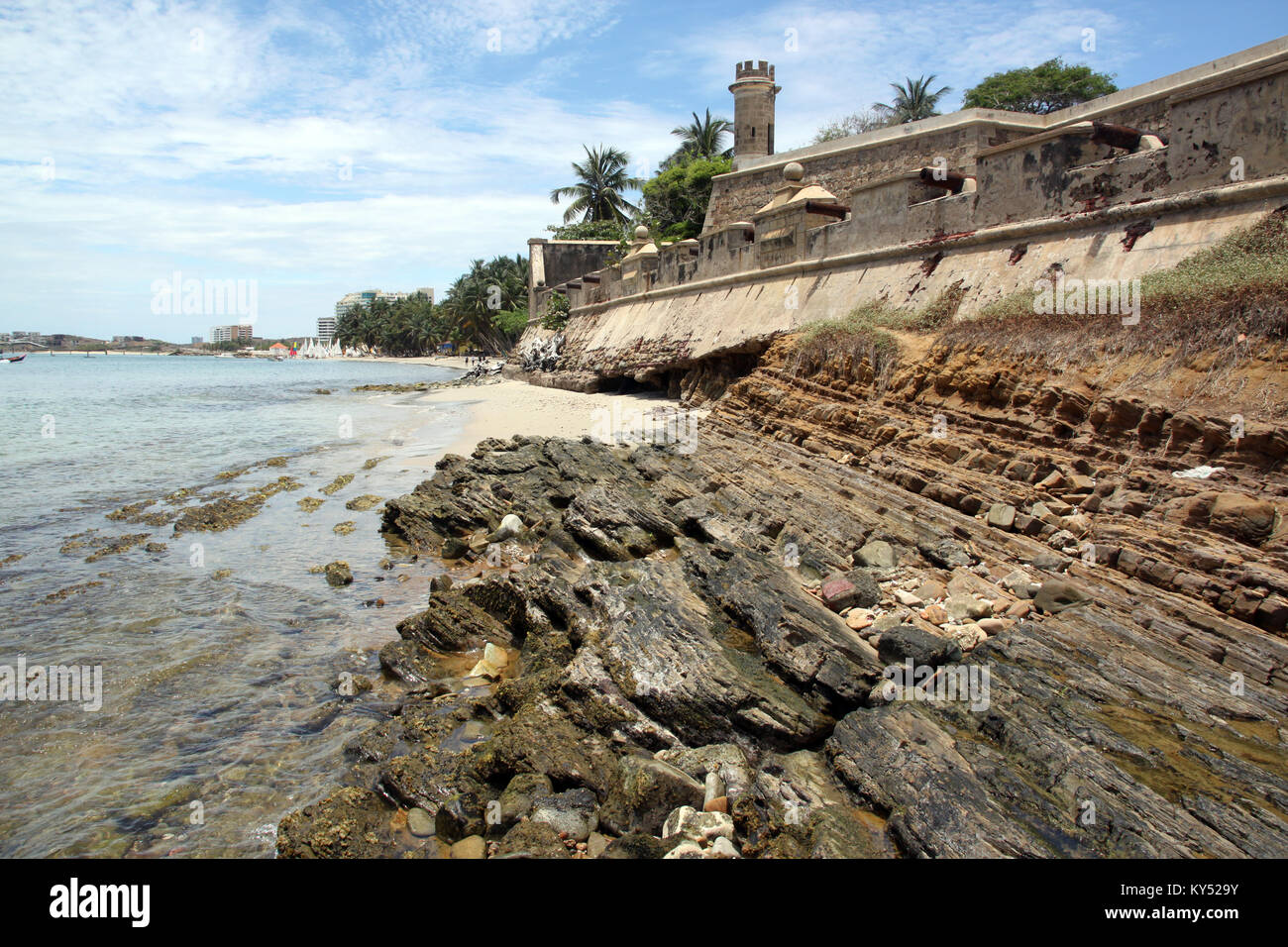 Sea, coast and fort in Pampatar, Venezuela Stock Photo - Alamy