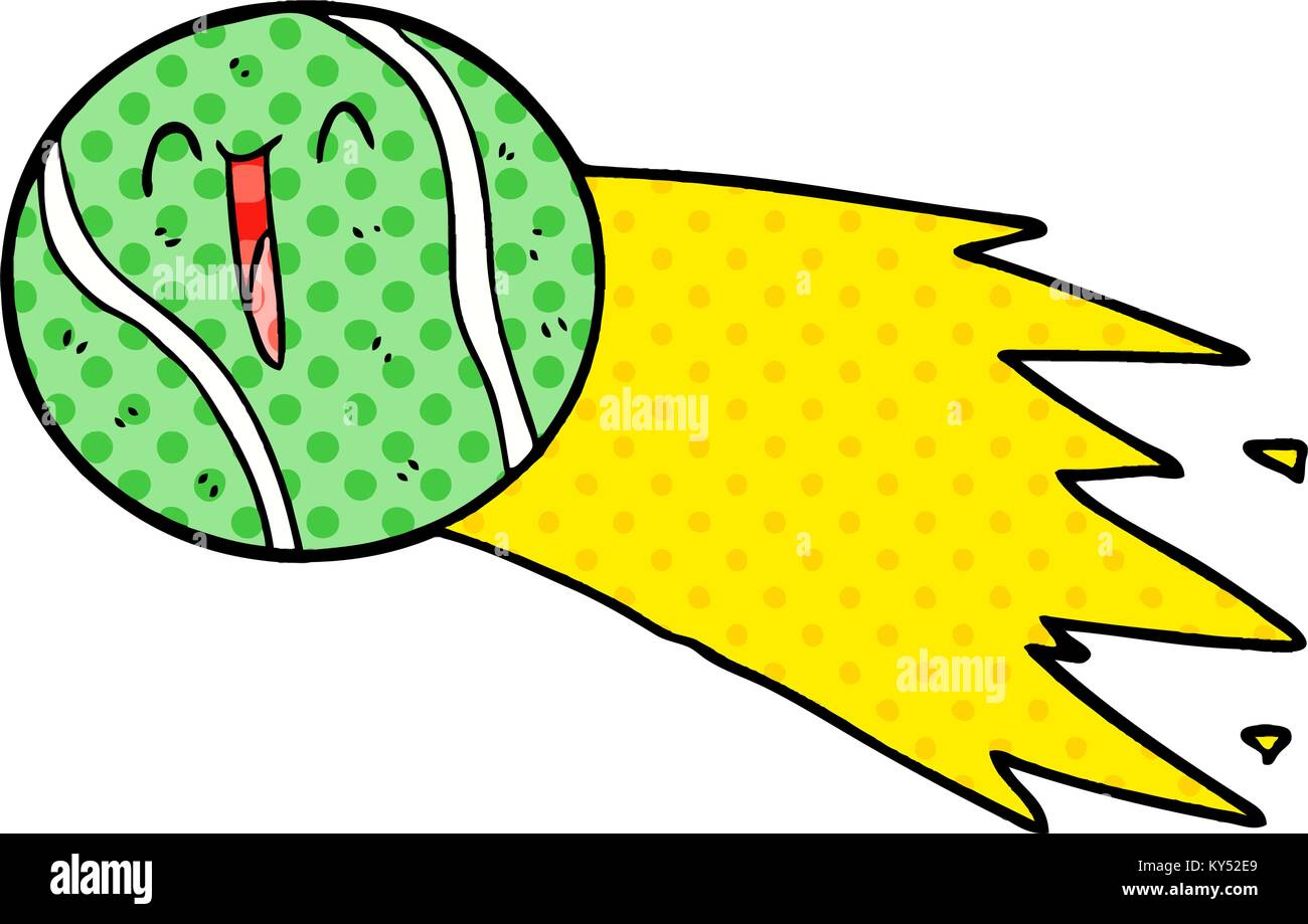 flying tennis ball cartoon Stock Vector Image & Art - Alamy