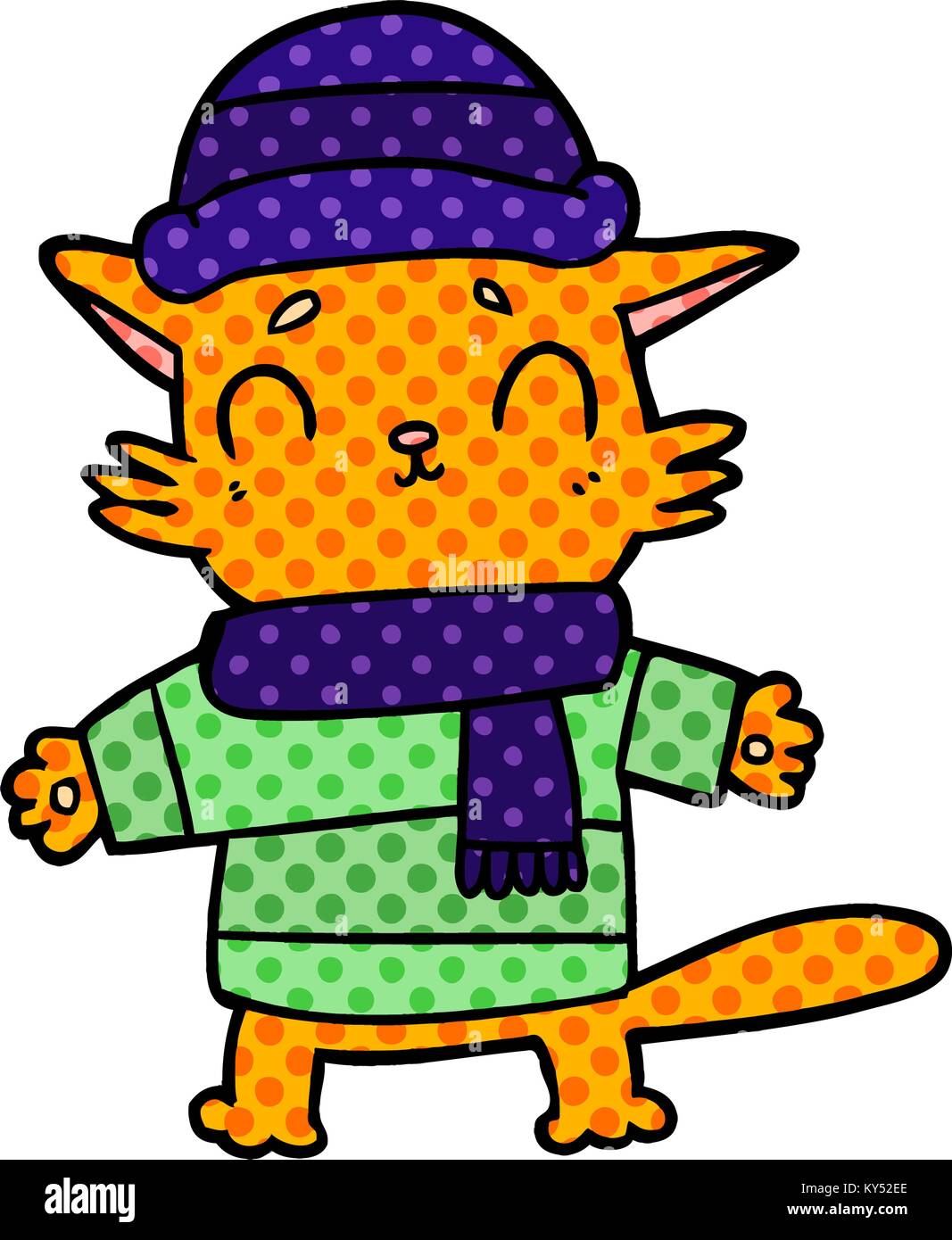 cartoon cat in winter clothes Stock Vector Image & Art - Alamy