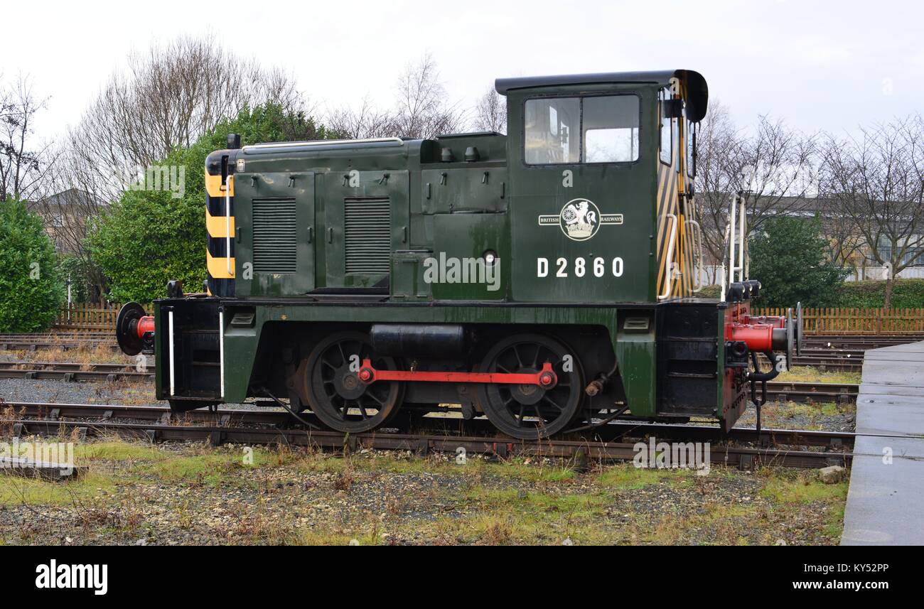 A small Shunter in a fiddle yard in England Stock Photo - Alamy