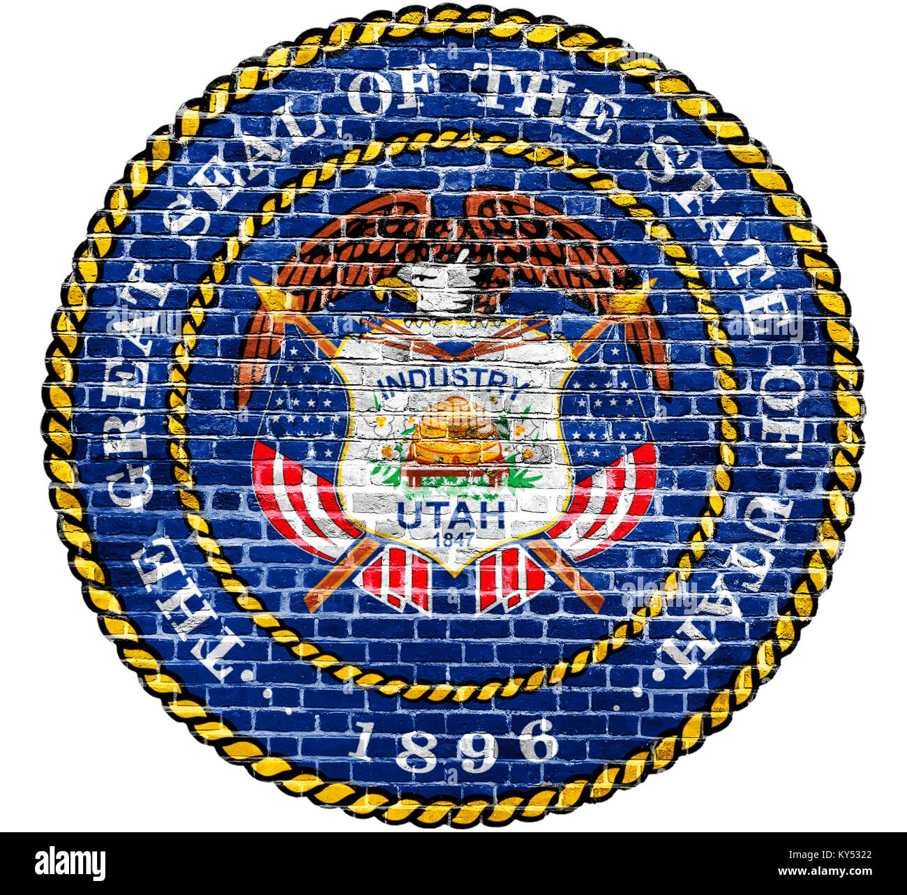 Flag utah on brick hi-res stock photography and images - Alamy