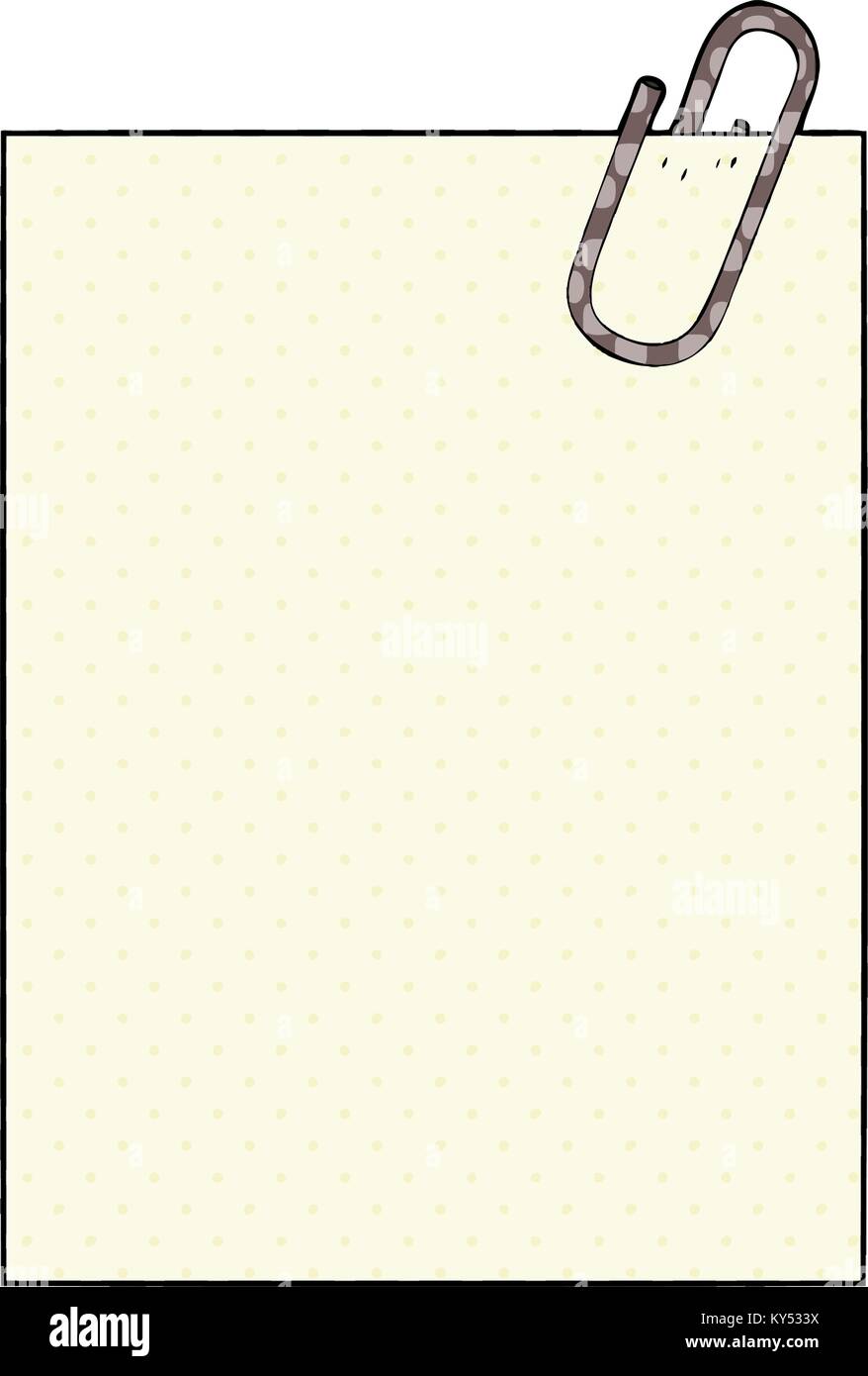 cartoon paper with paperclip Stock Vector Image & Art - Alamy