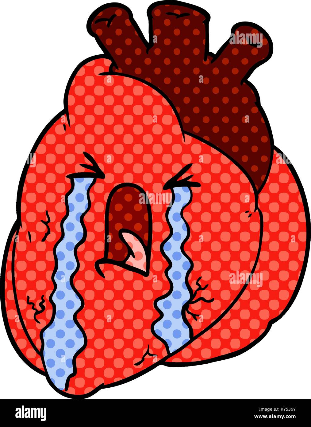 cartoon heart crying Stock Vector Image & Art - Alamy