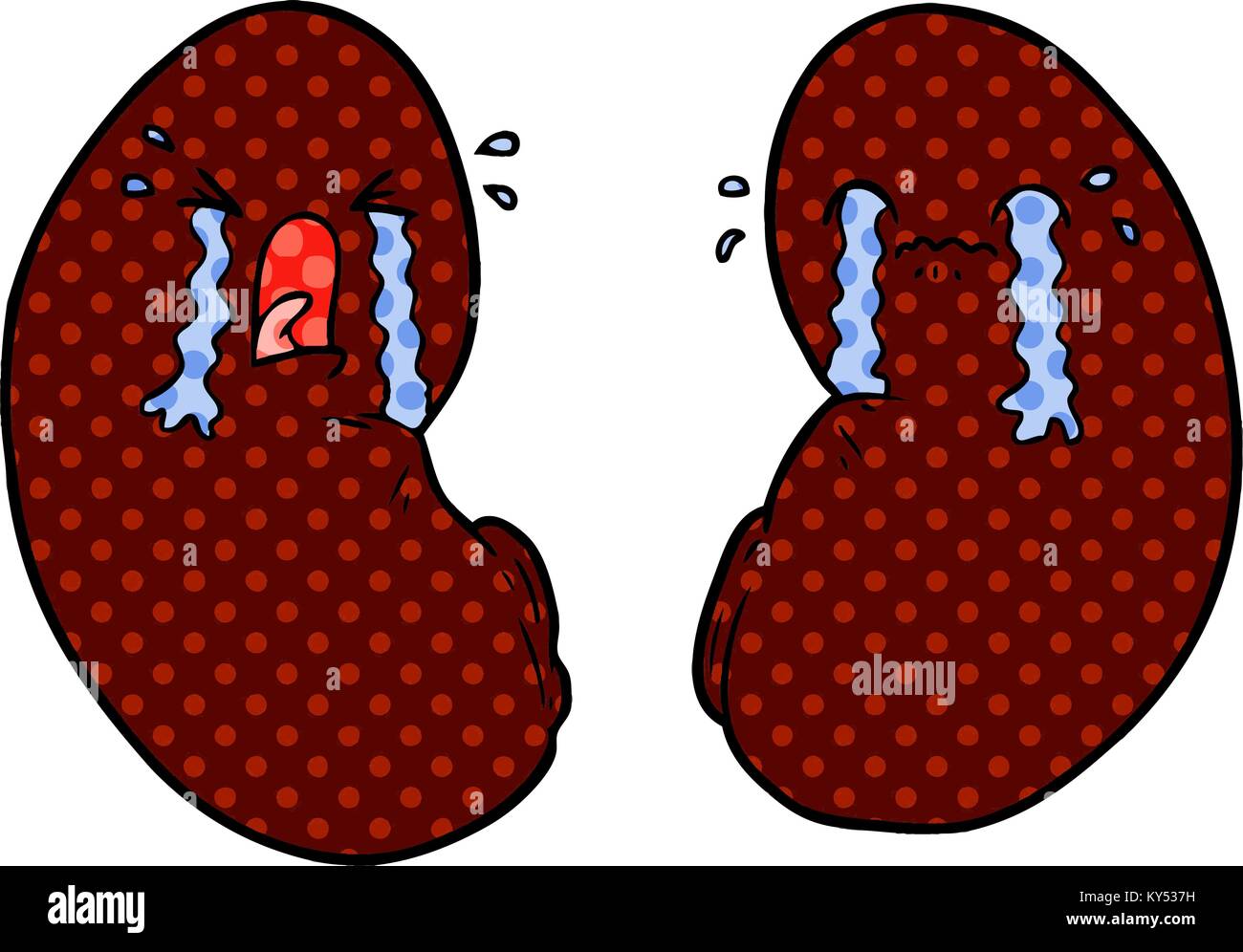 cartoon kidneys crying Stock Vector Image & Art - Alamy