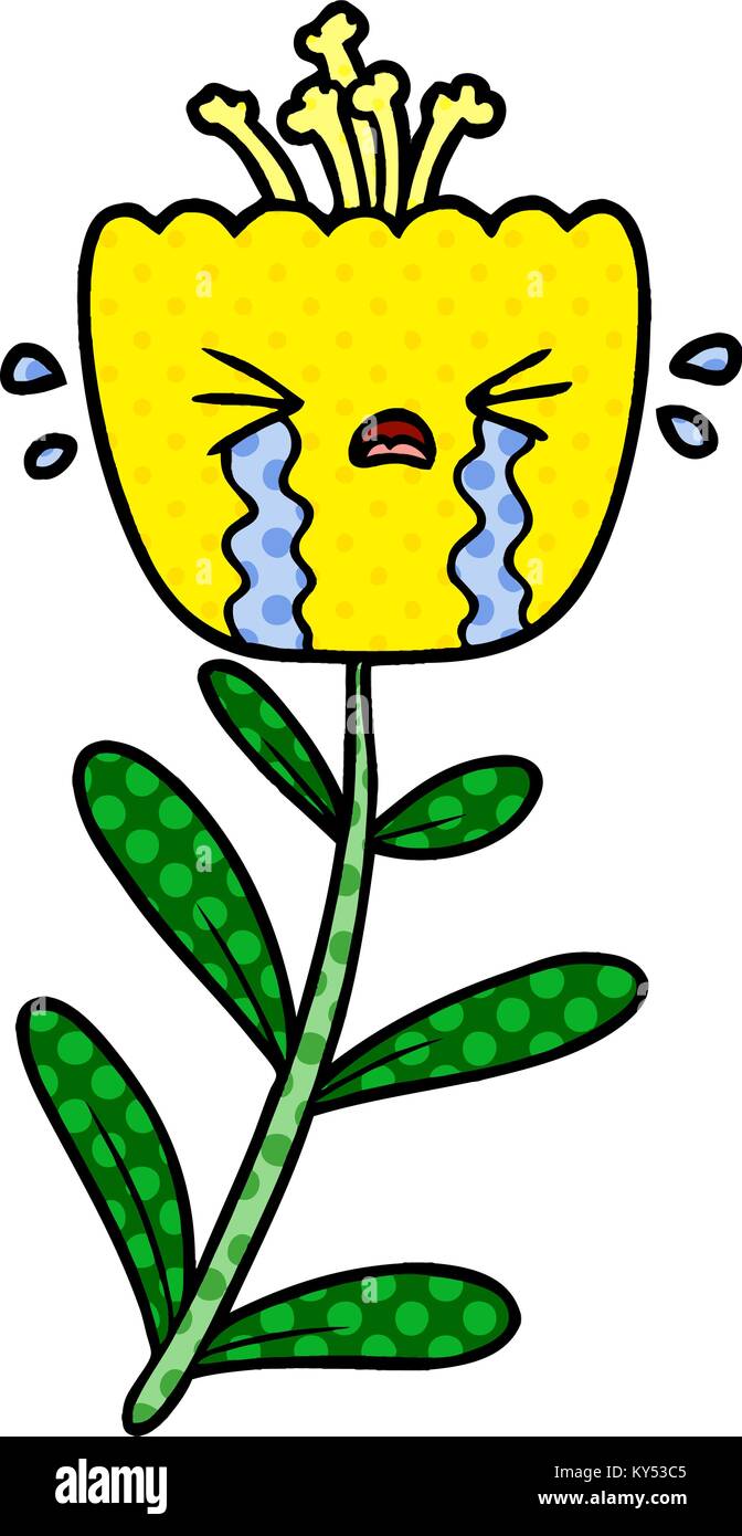 cartoon crying flower Stock Vector Image & Art - Alamy