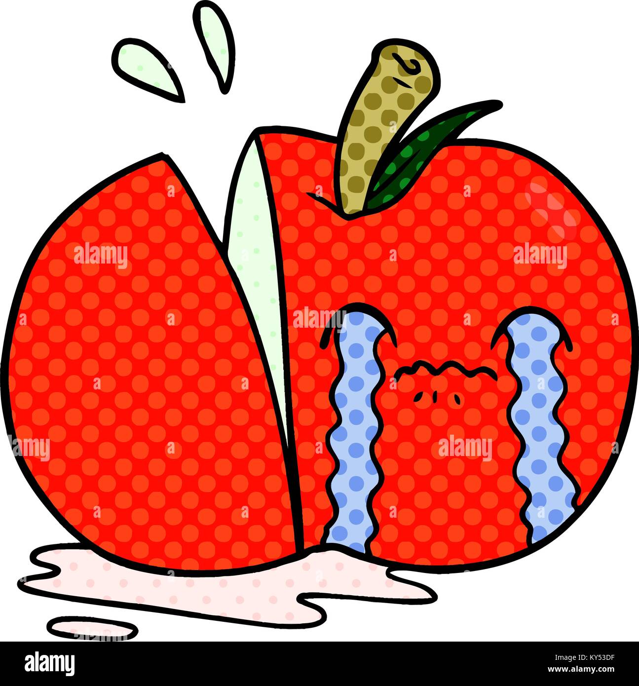 cartoon sad sliced apple Stock Vector Image & Art - Alamy