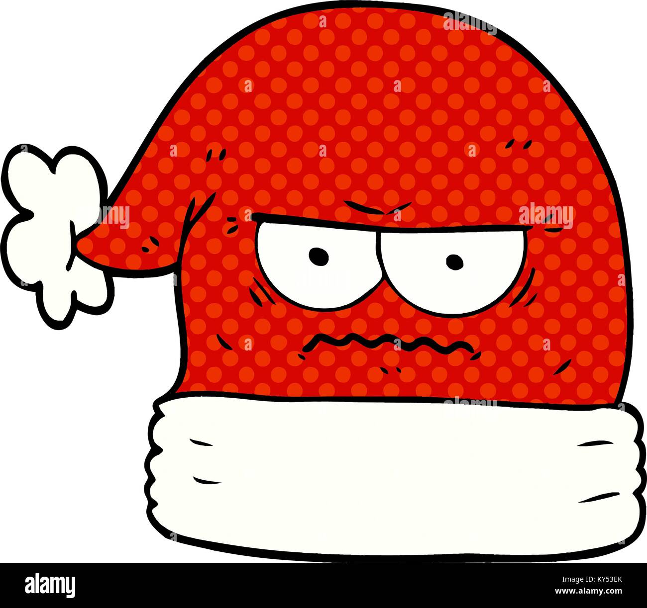 cartoon annoyed christmas santa hat Stock Vector Image & Art - Alamy