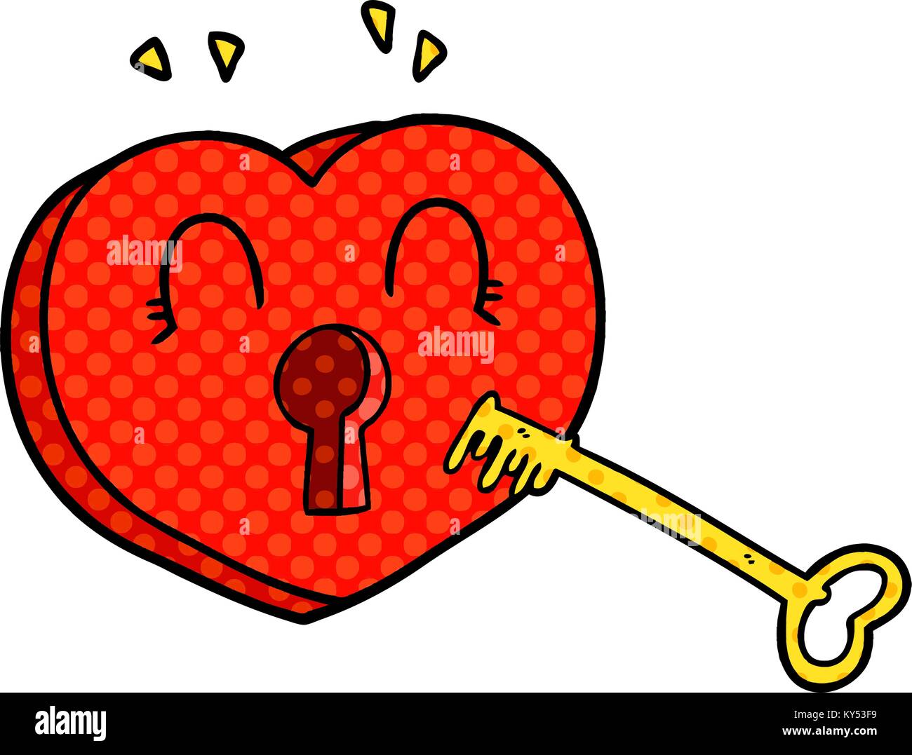 cartoon heart with key Stock Vector Image & Art - Alamy