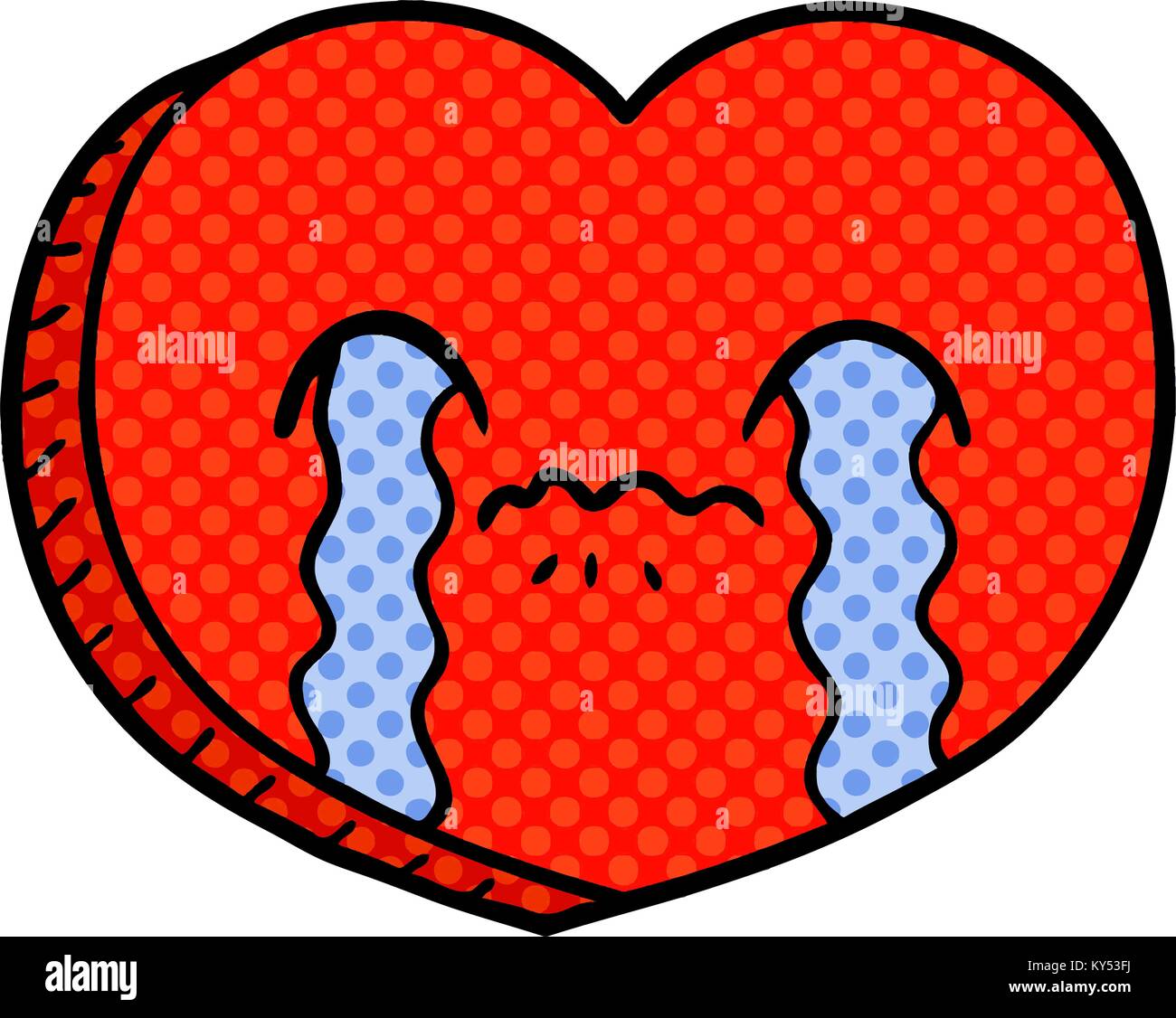cartoon crying love heart Stock Vector Image & Art - Alamy