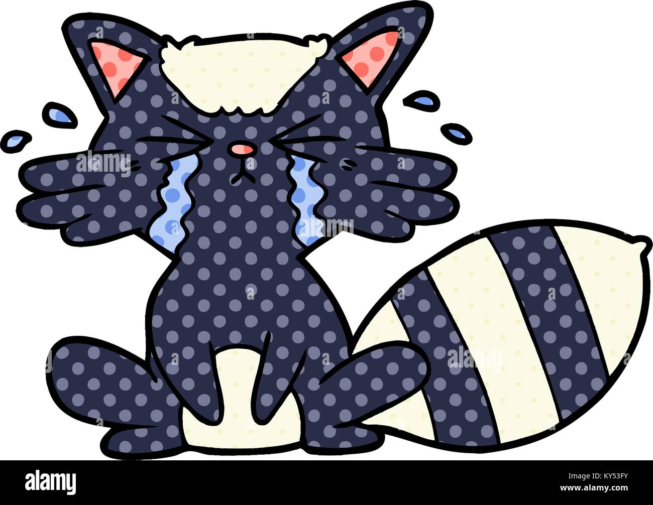 cartoon raccoon crying Stock Vector Image & Art - Alamy