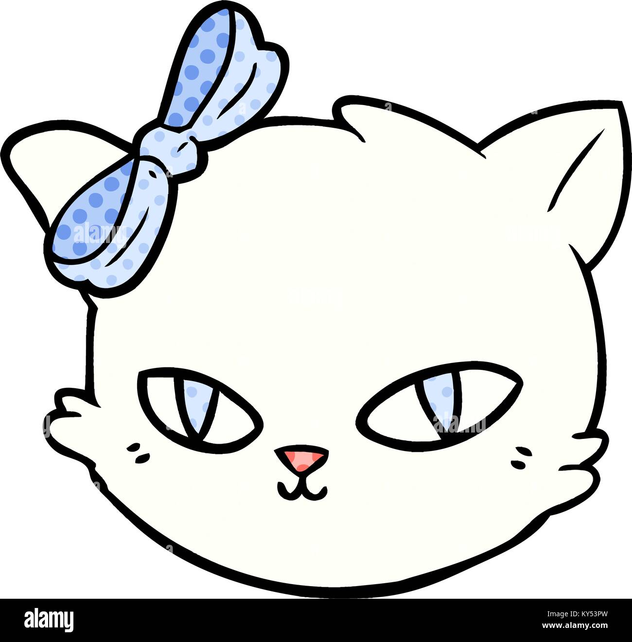 cartoon cat wearing bow Stock Vector Image & Art - Alamy