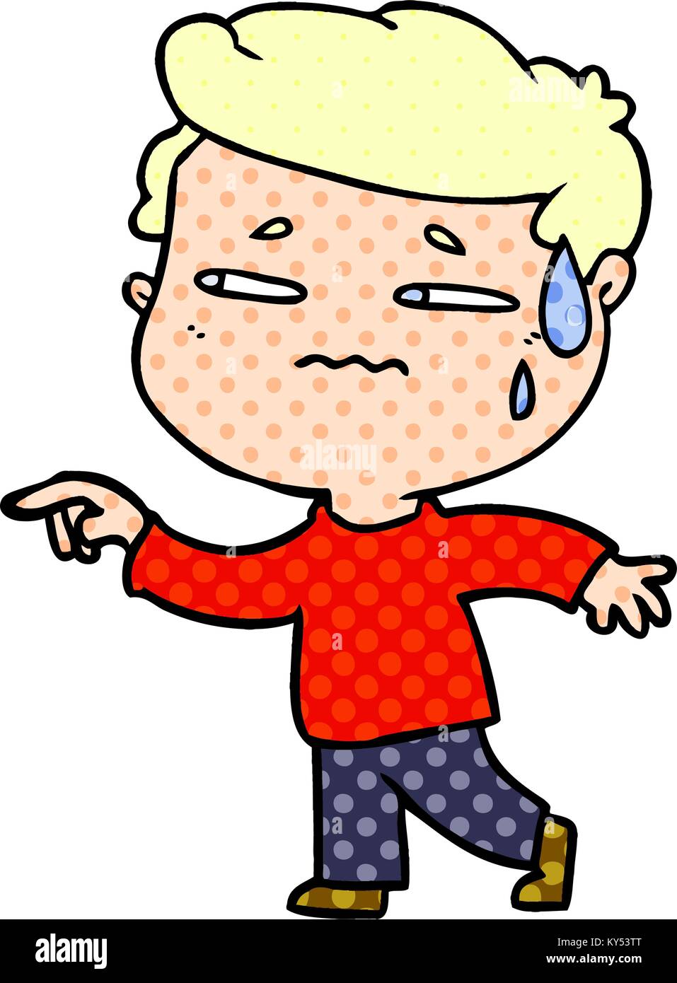 cartoon anxious man pointing Stock Vector Image & Art - Alamy