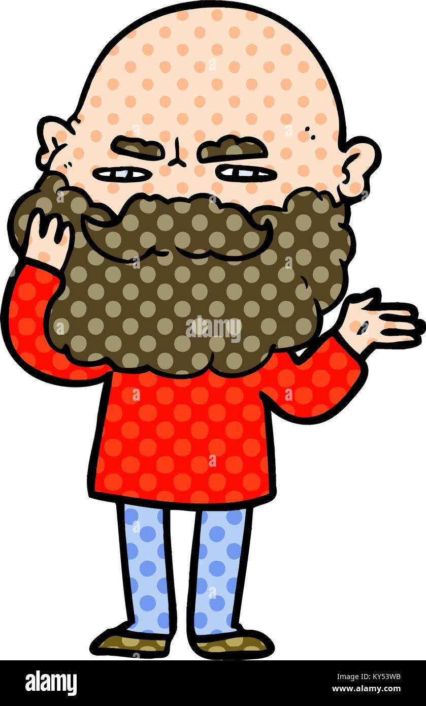 cartoon man with beard frowning Stock Vector Image & Art - Alamy