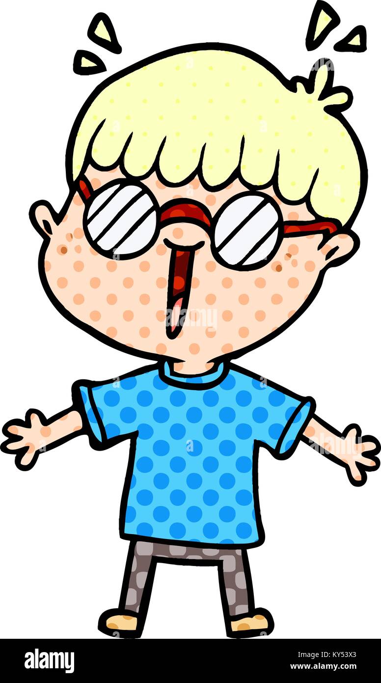 cartoon boy wearing spectacles Stock Vector Image & Art - Alamy