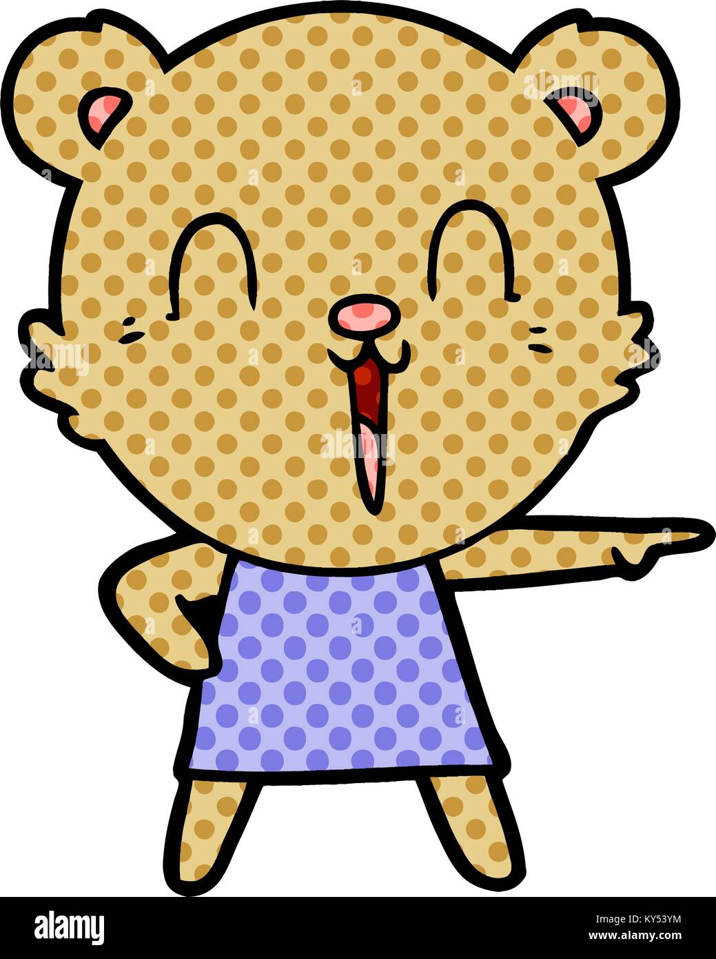 happy cartoon bear pointing Stock Vector Image & Art - Alamy