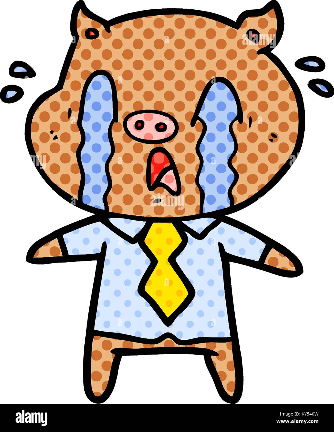 crying pig cartoon wearing human clothes Stock Vector Image & Art - Alamy