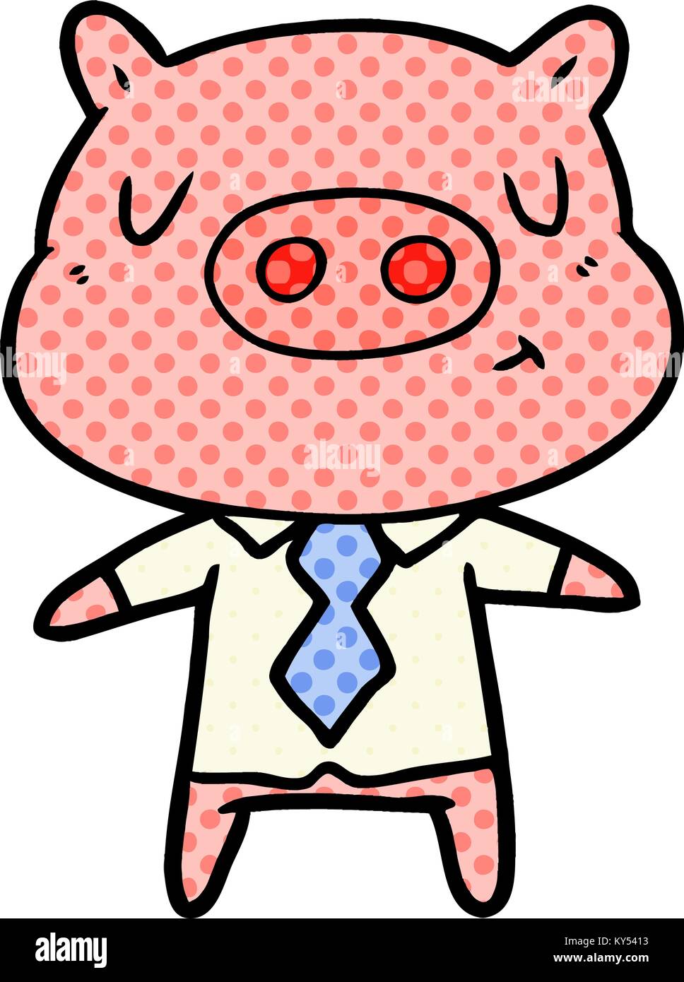 cartoon content pig in shirt and tie Stock Vector Image & Art - Alamy