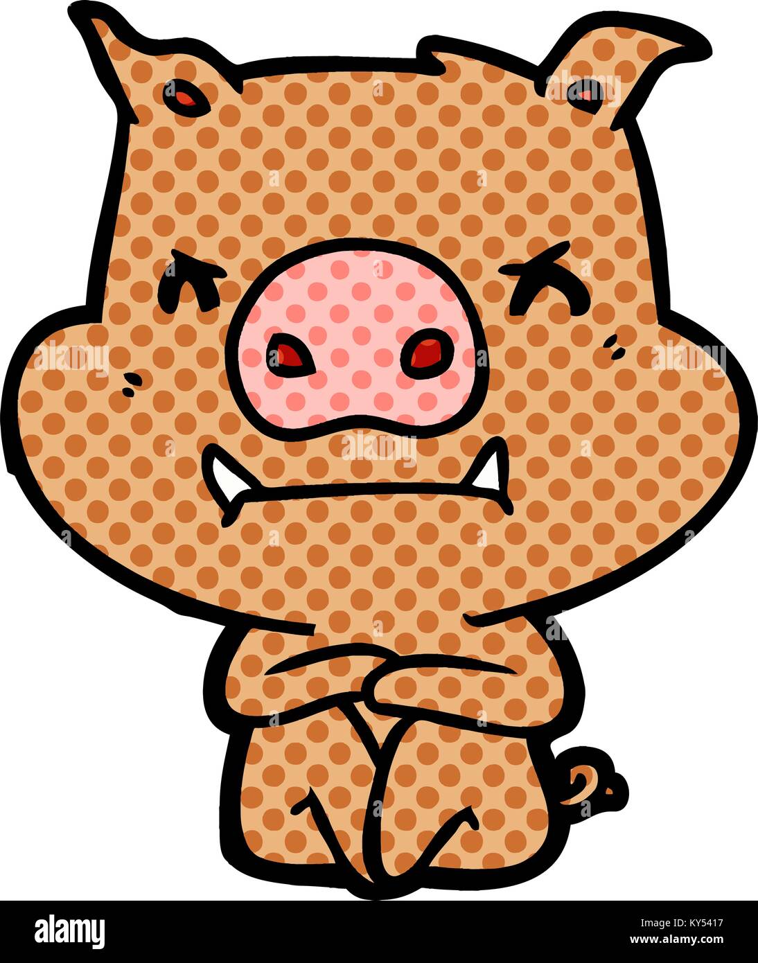 angry cartoon pig Stock Vector Image & Art - Alamy