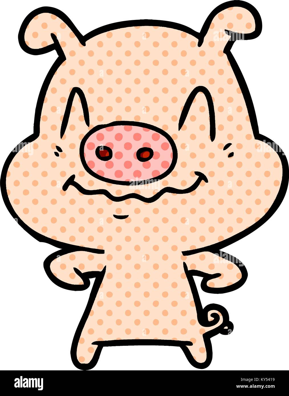 nervous cartoon pig Stock Vector Image & Art - Alamy