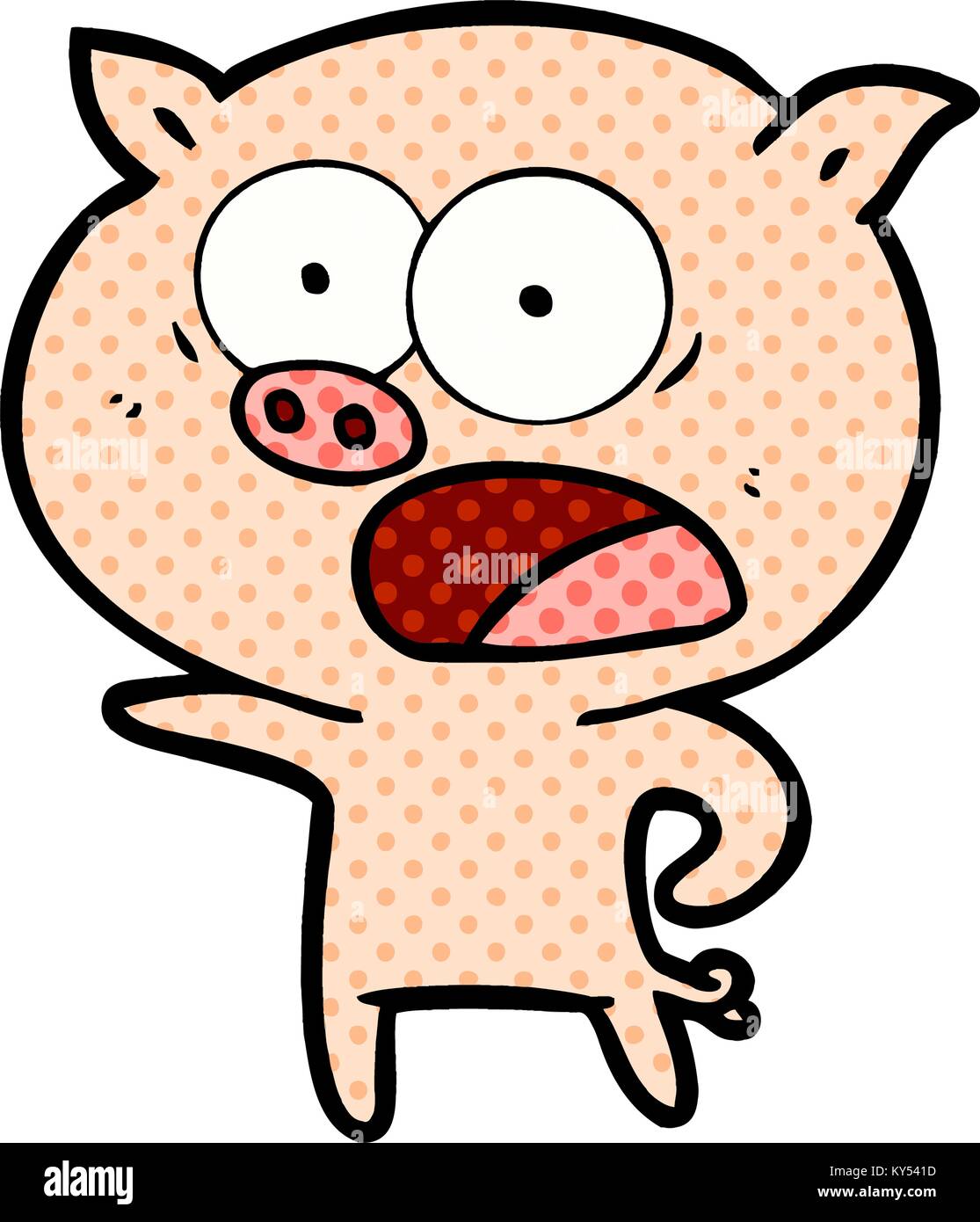 cartoon pig shouting Stock Vector Image & Art - Alamy