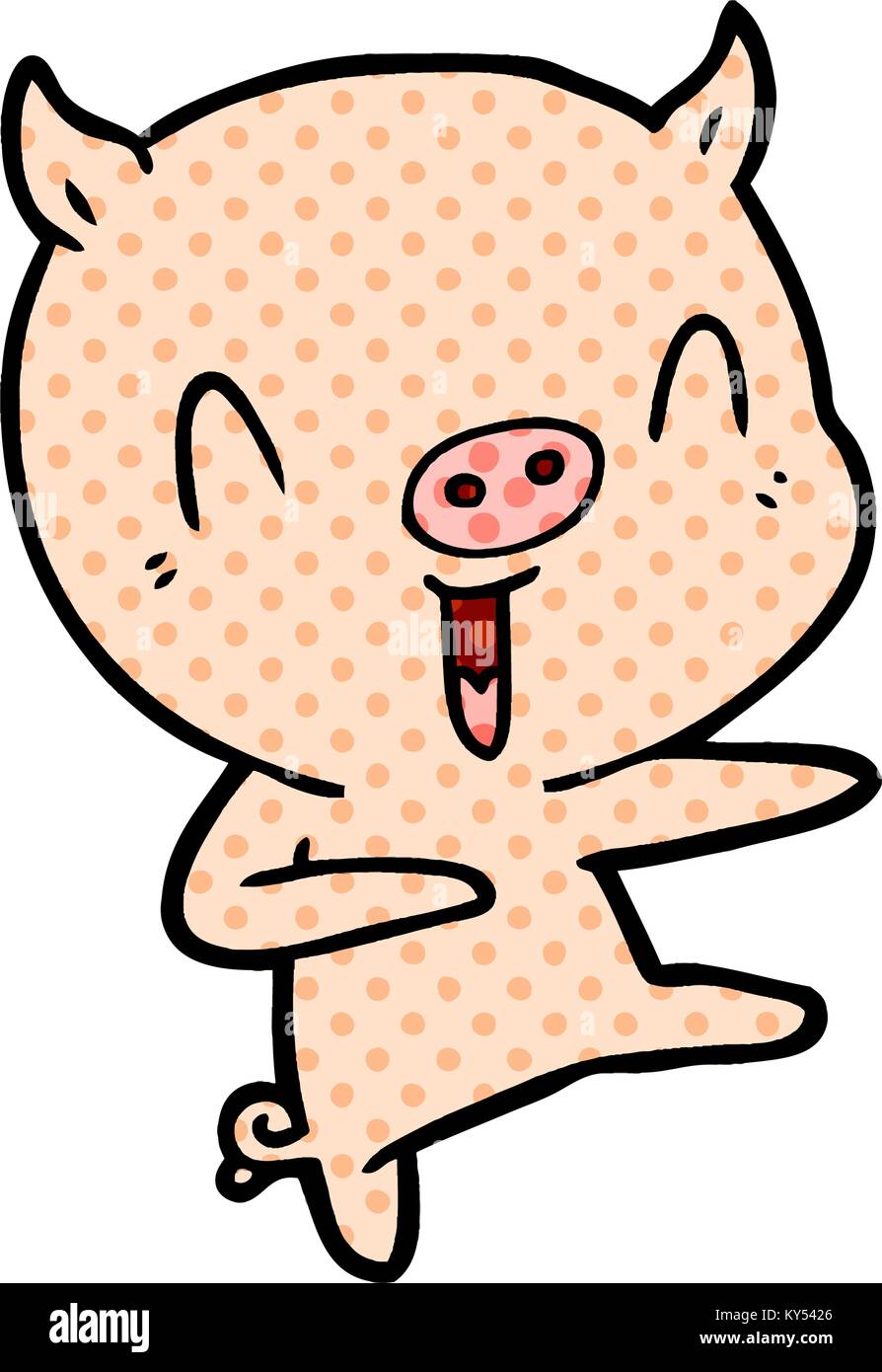 cartoon pig dancing Stock Vector Image & Art - Alamy