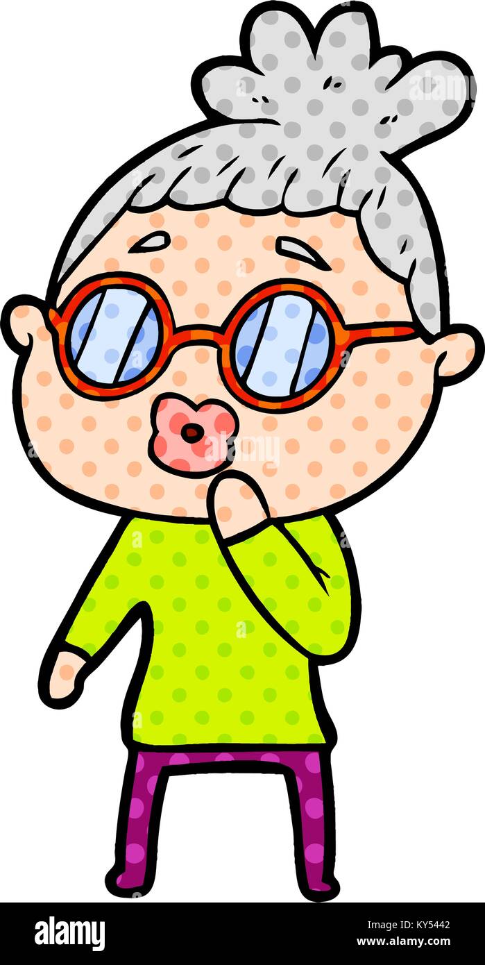 cartoon woman wearing spectacles Stock Vector Image & Art - Alamy