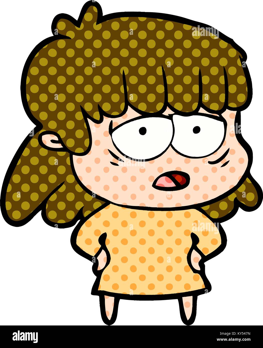 cartoon tired woman Stock Vector Image & Art - Alamy